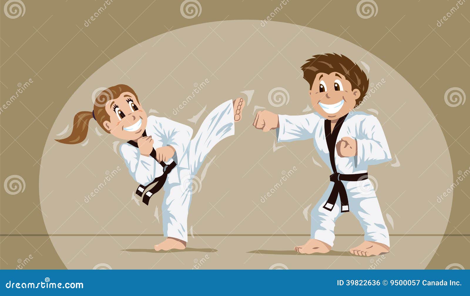 Kids Practicing Martial Arts Stock Vector - Illustration of happy, arts ... Kids Practicing Martial Arts Stock Vector - Illustration of happy, arts ...