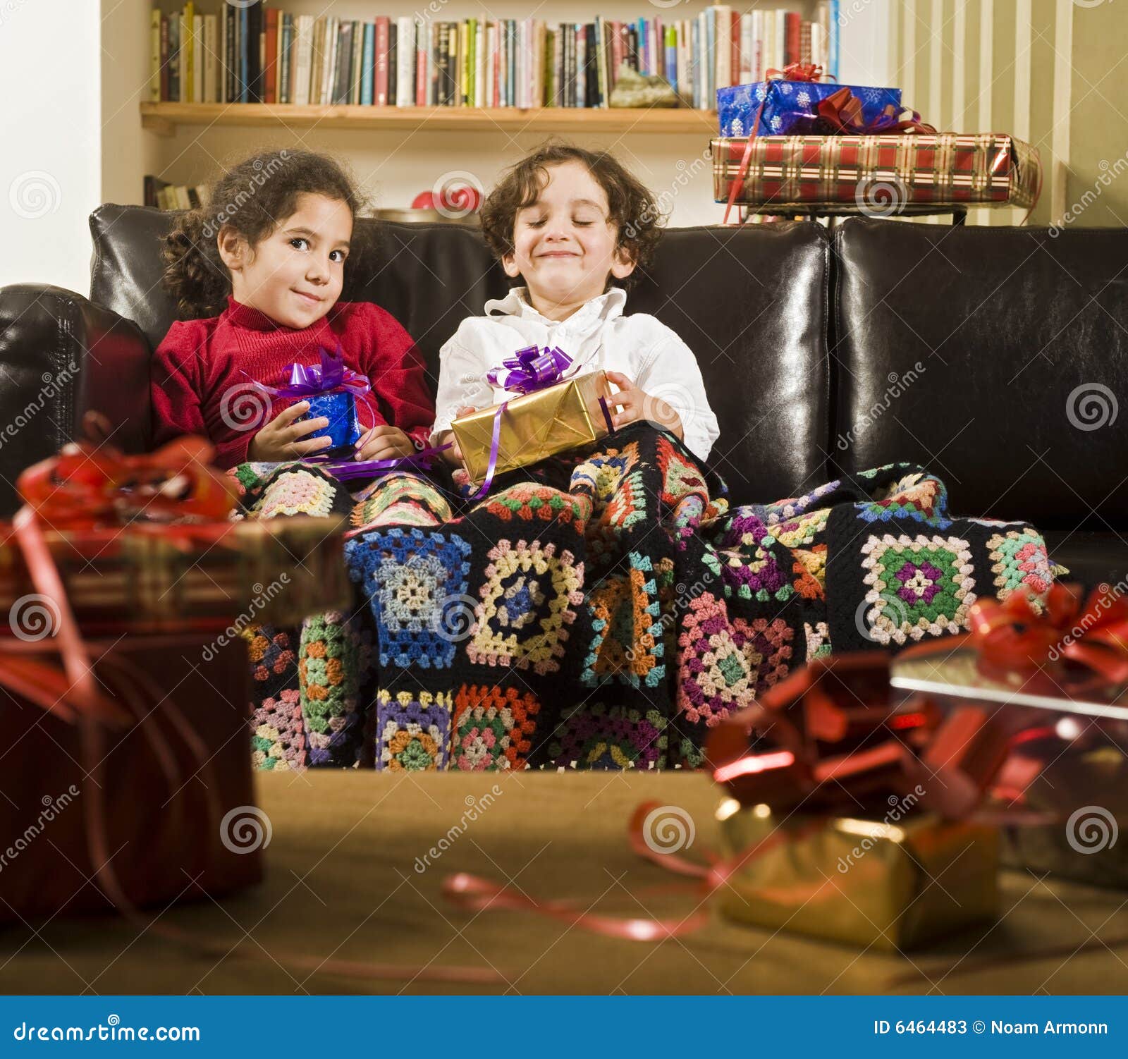 Kids and presents stock image. Image of child, kids, colored - 6464483