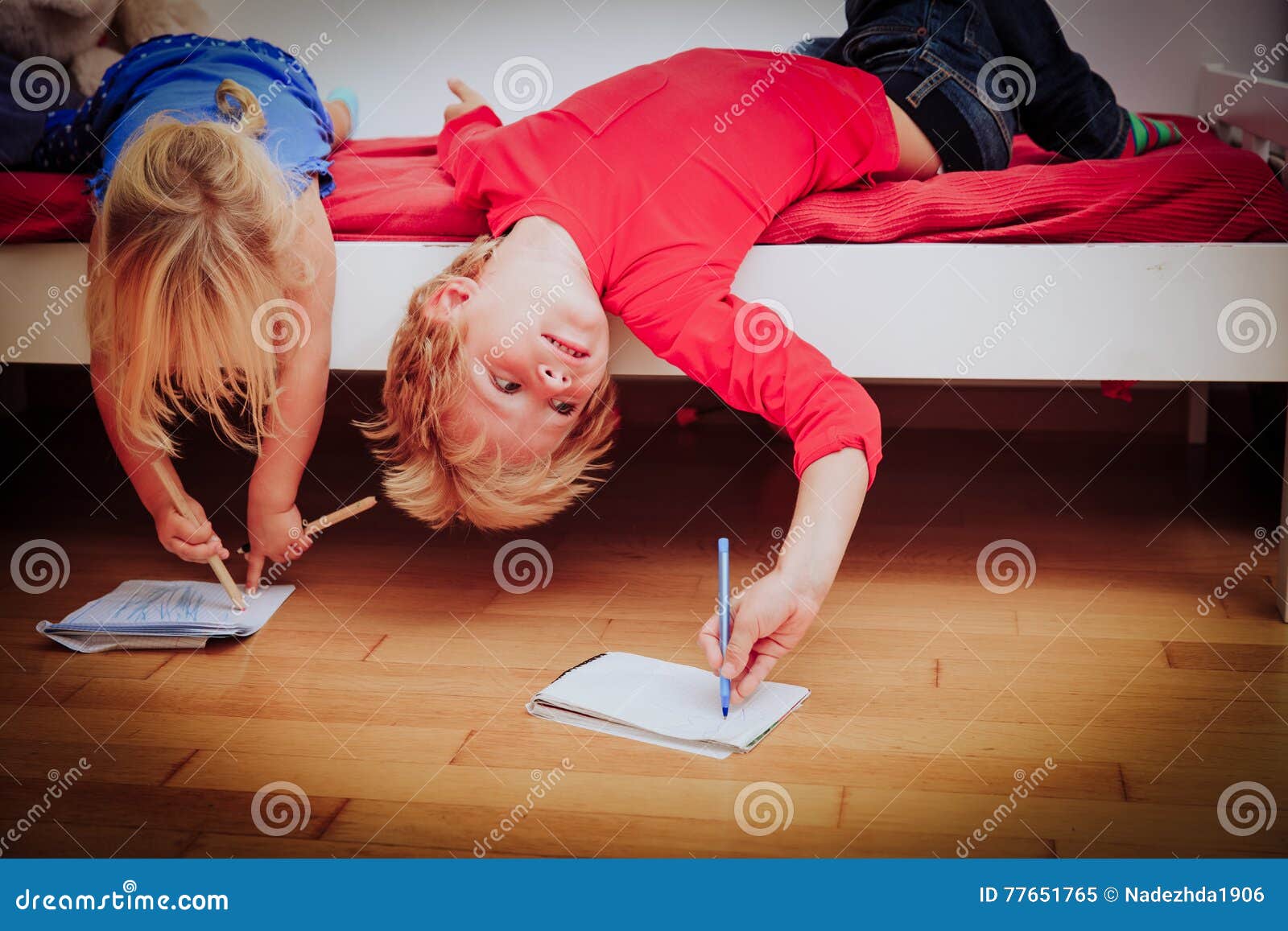 Kids Pretend Doing Homework Stock Image - Image of pretend ...