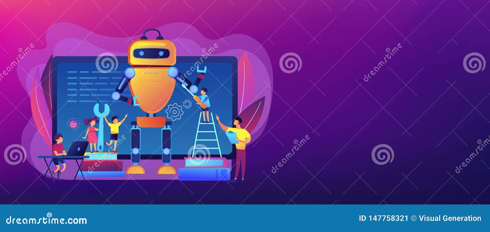 Engineering for Kids Concept Banner Header. Stock Vector - Illustration ...