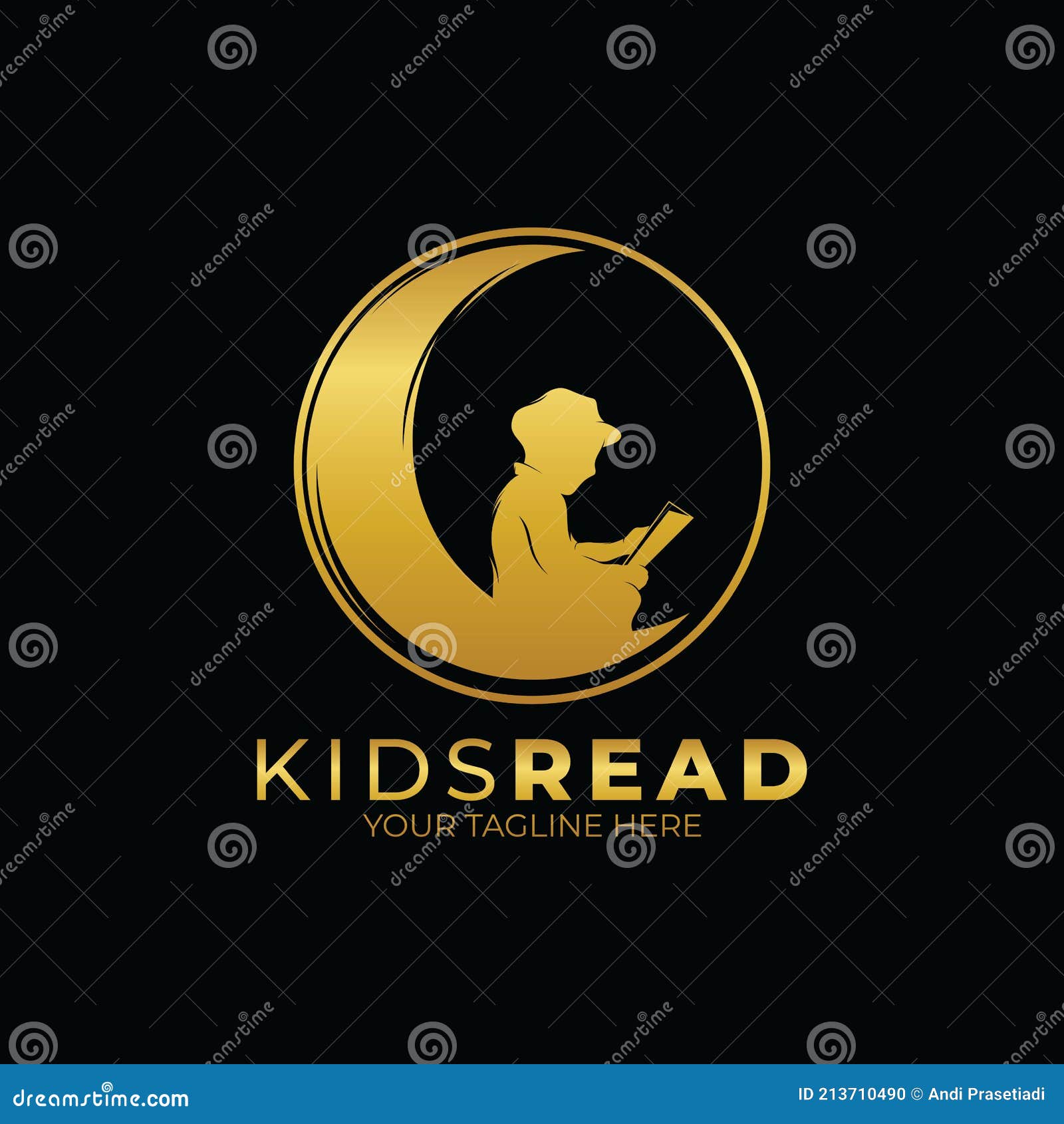 Kids Reading Logo Designs Template Stock Vector - Illustration of ...