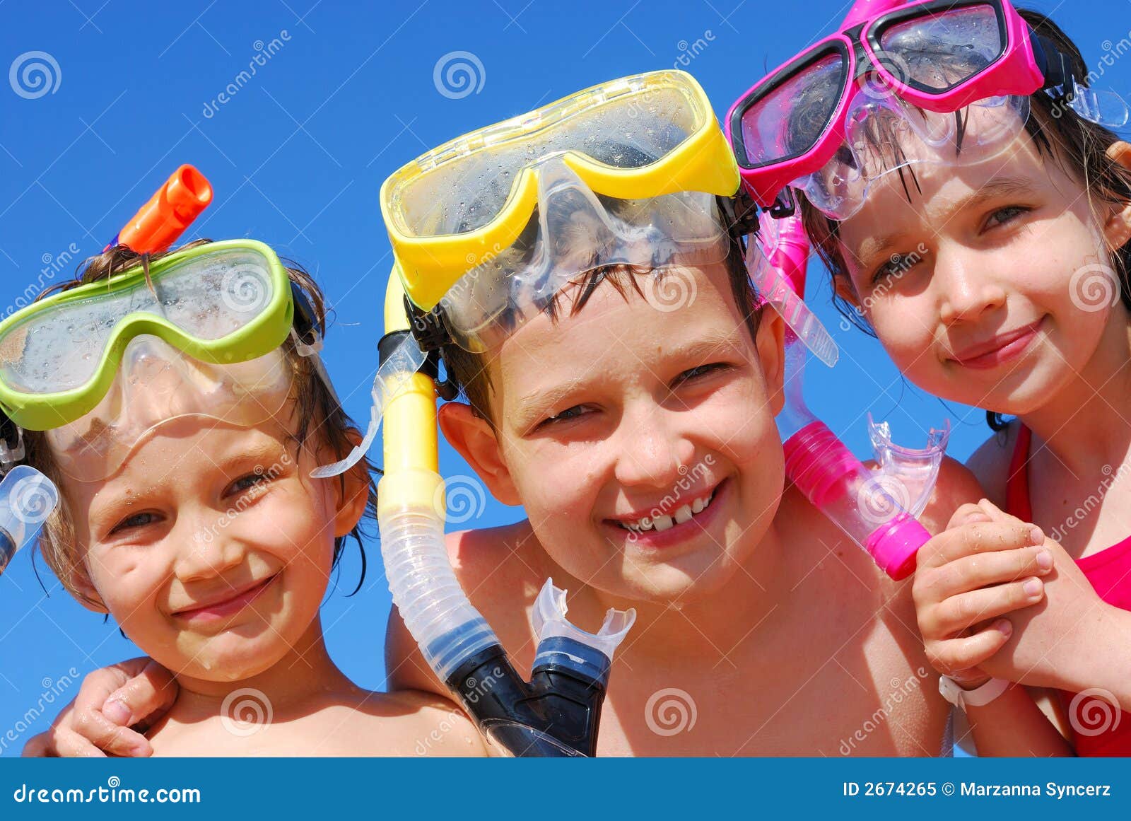 Kids ready for swimming stock image. Image of family, posing - 2674265
