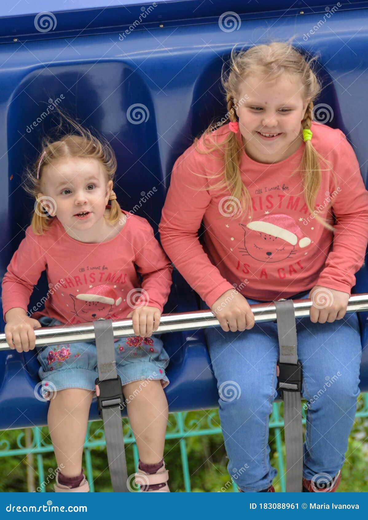 The Kids Ride the Rides at the Amusement Park Stock Image - Image of ...