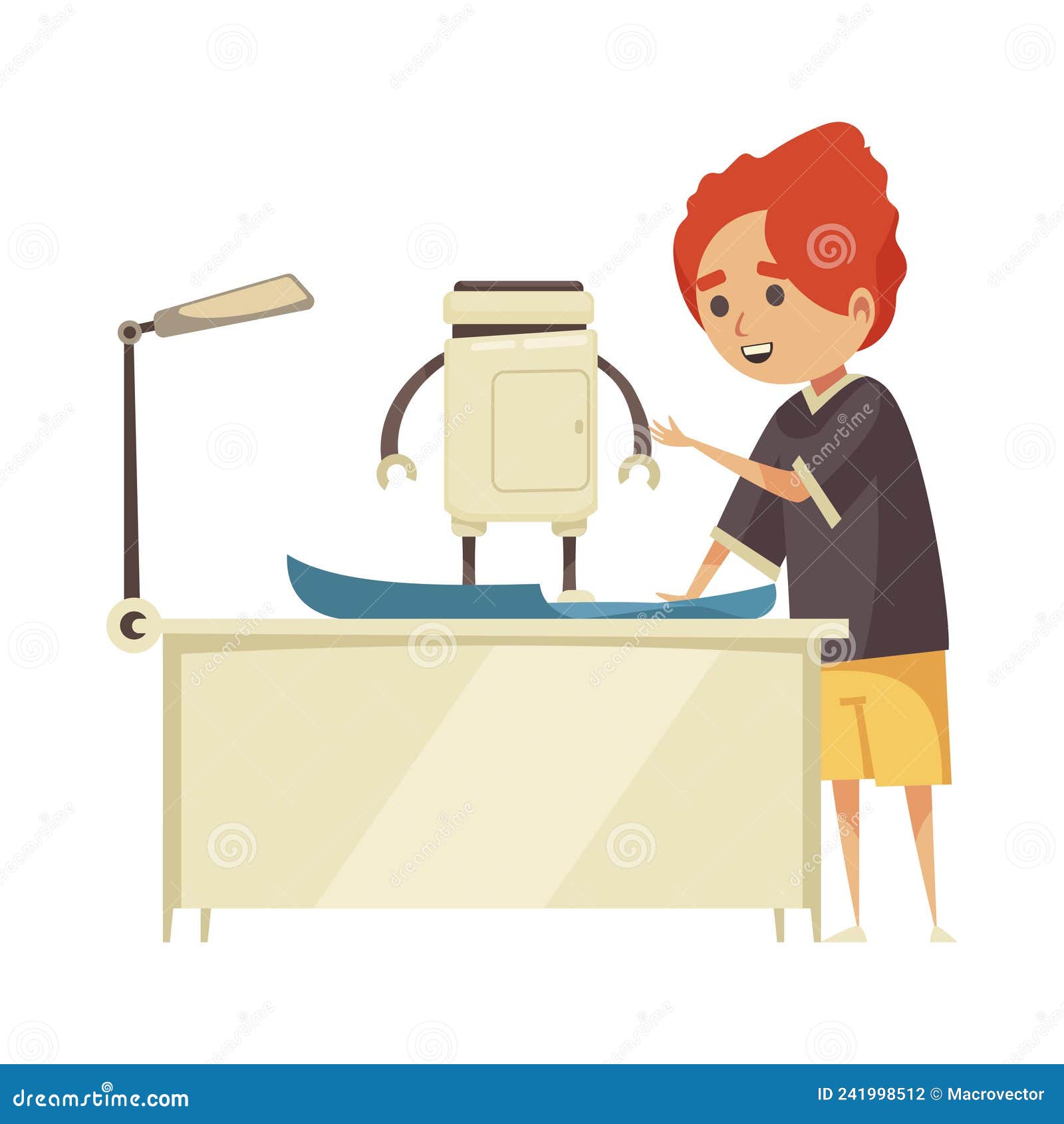 Kids Robotics Project Composition Stock Vector - Illustration of ...