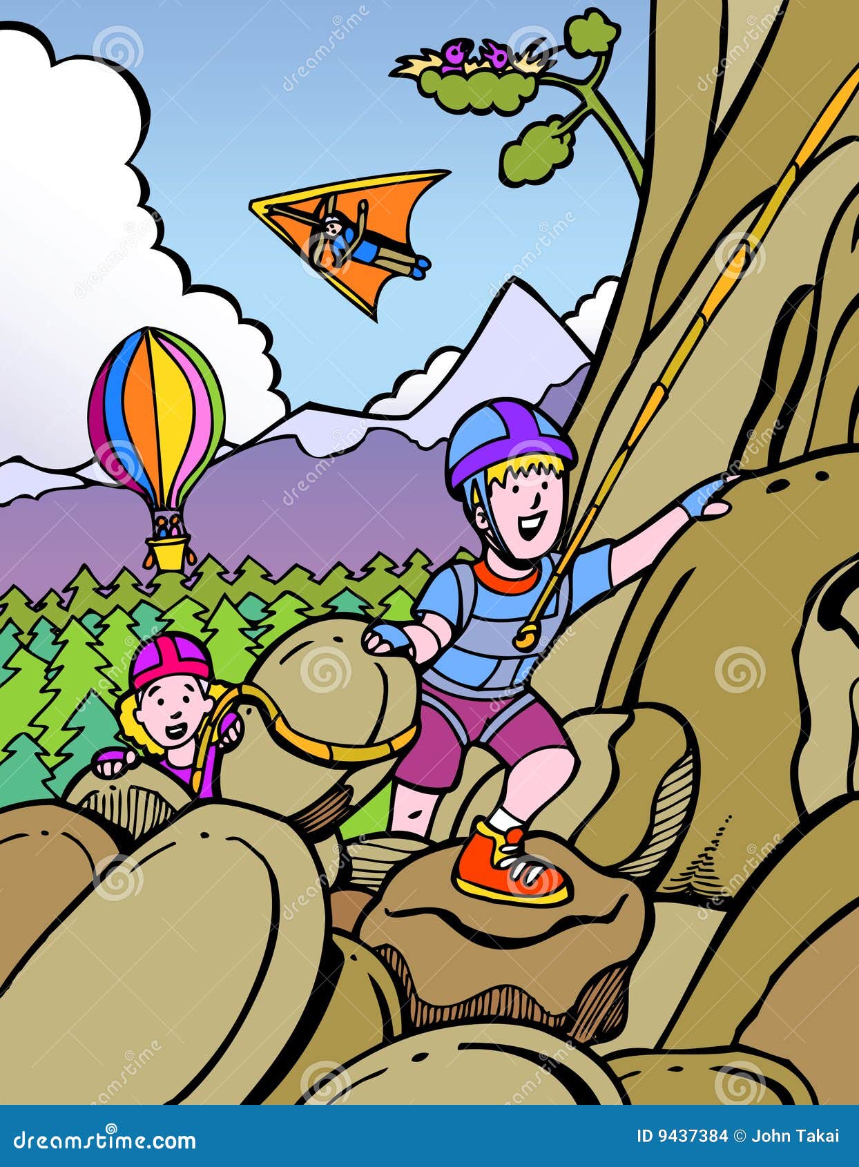 Kids rock climbing stock vector. Illustration of cartoon - 9437384