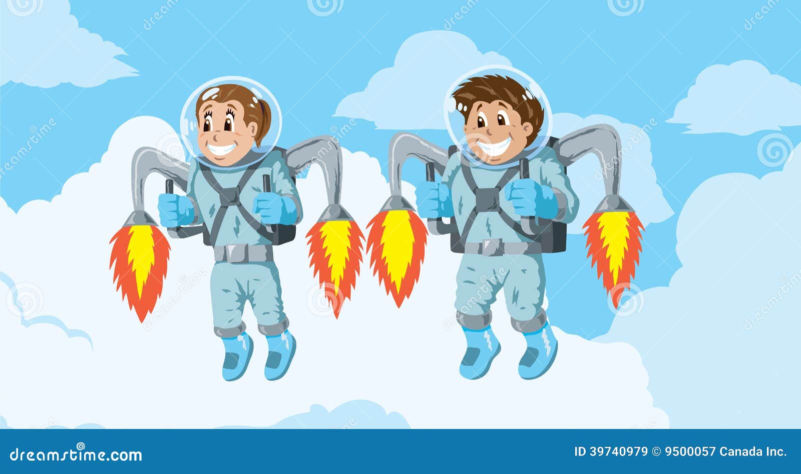 Kids with Rocket packs stock vector. Illustration of traveling - 39740979