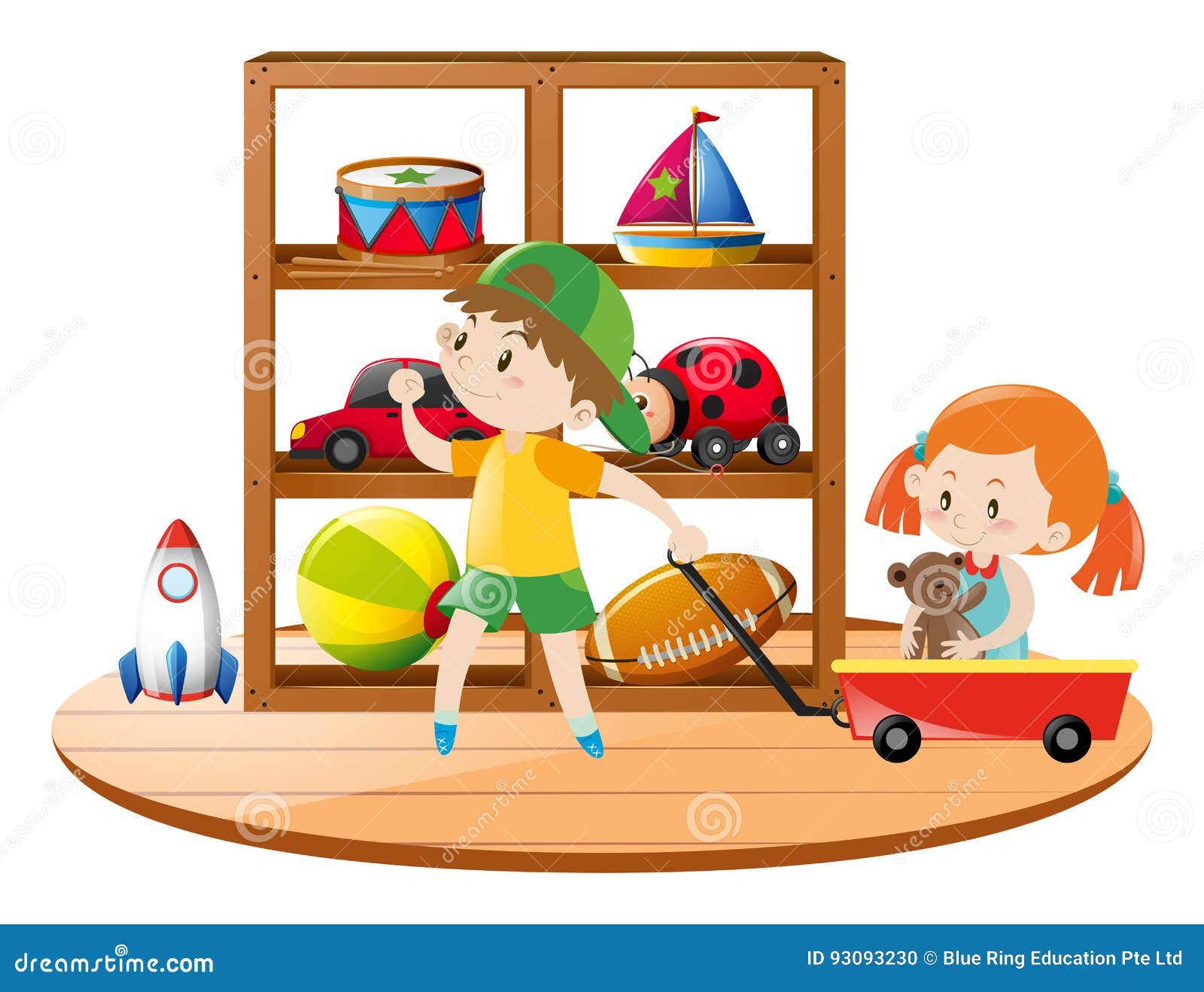 Kids in room full of toys stock vector. Illustration of rugby - 93093230