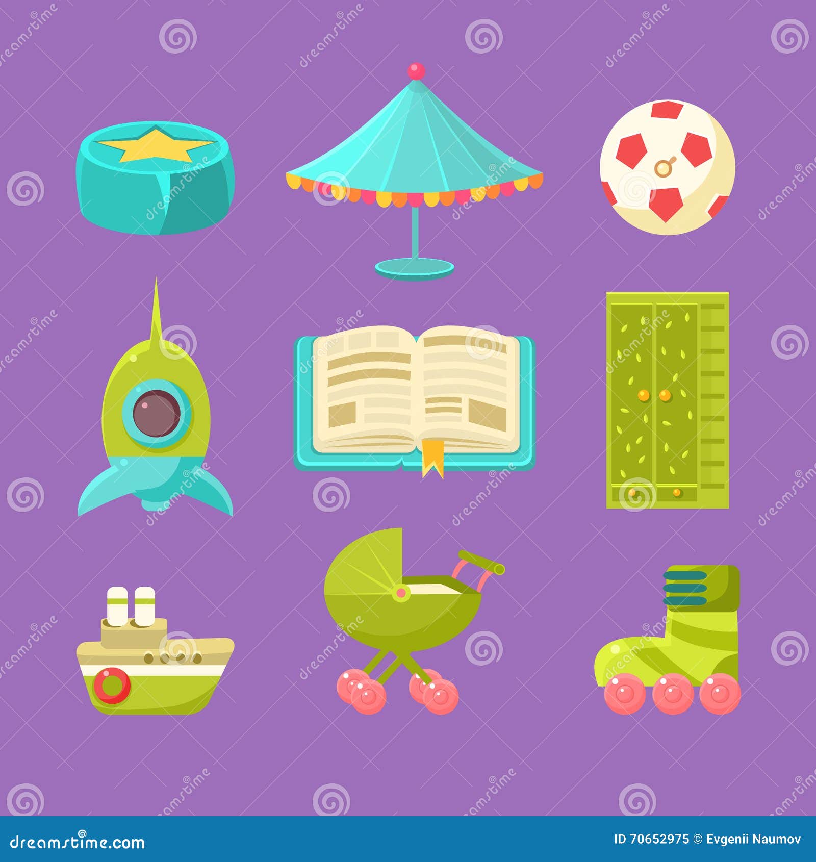 Kids Room Objects Set Stock Illustrations – 119 Kids Room Objects Set ...