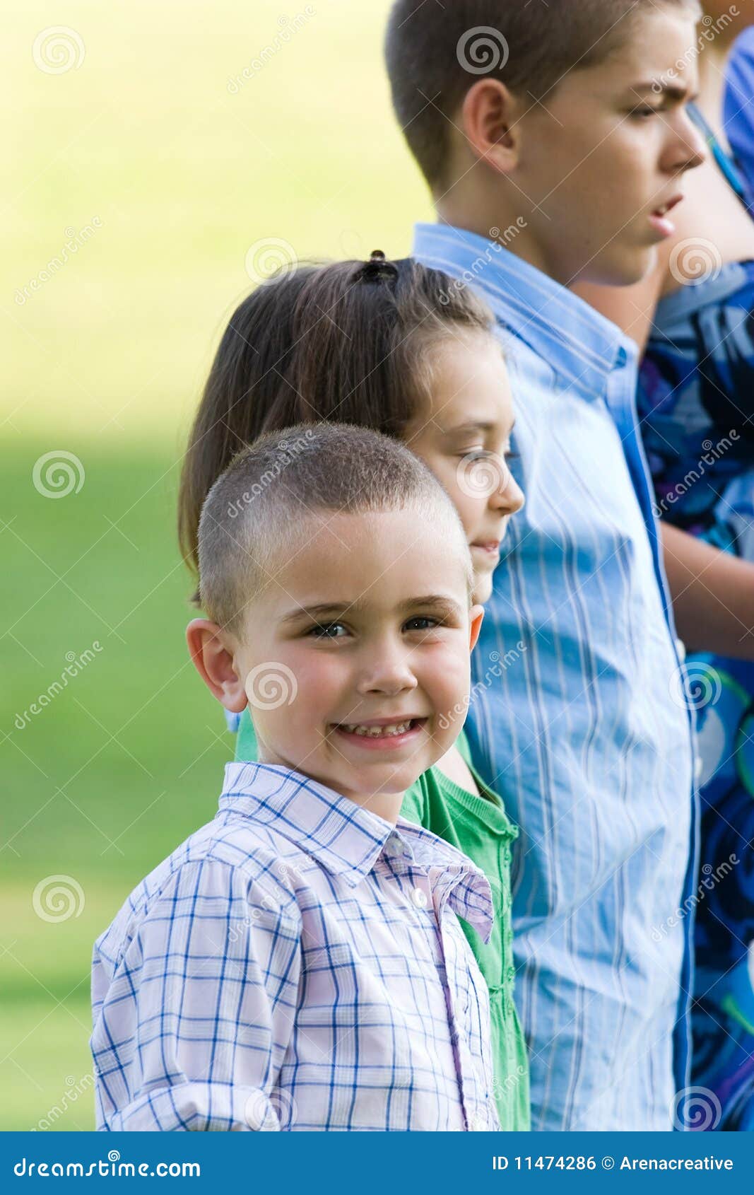 Kids in a Row stock photo. Image of expression, brothers - 11474286