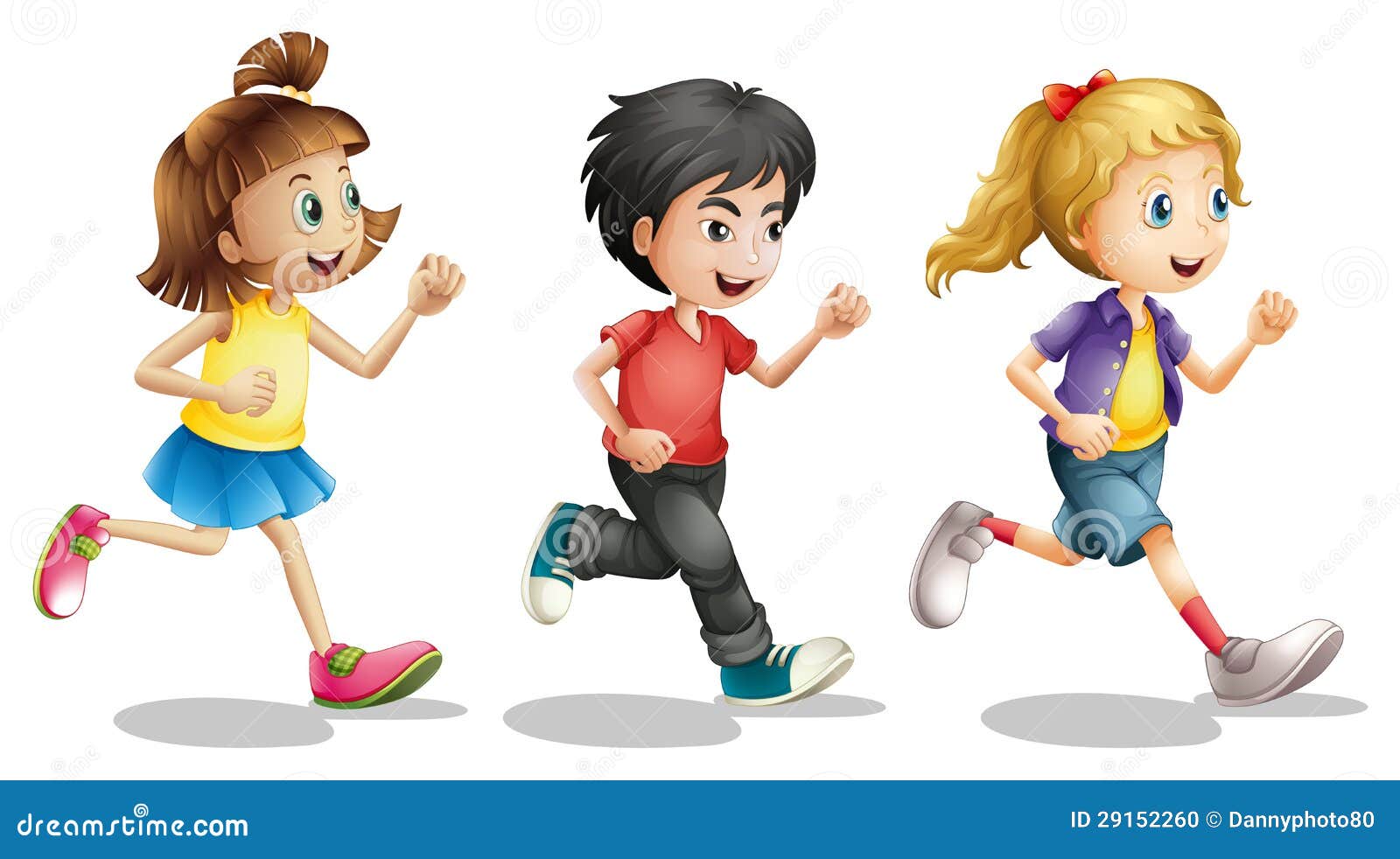 Kids running stock illustration. Illustration of friends - 29152260