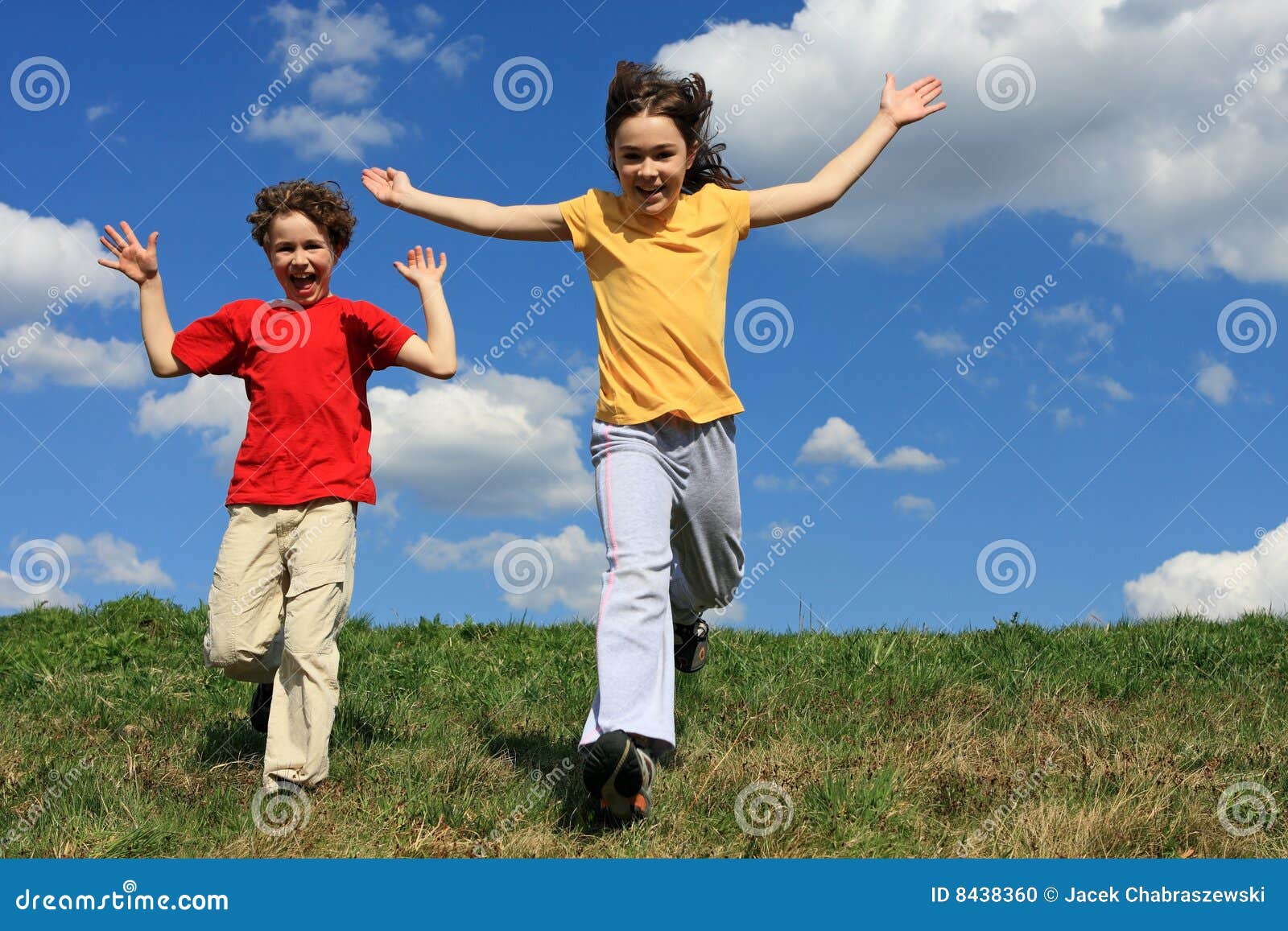 Kids running stock photo. Image of friendship, recreation - 8438360