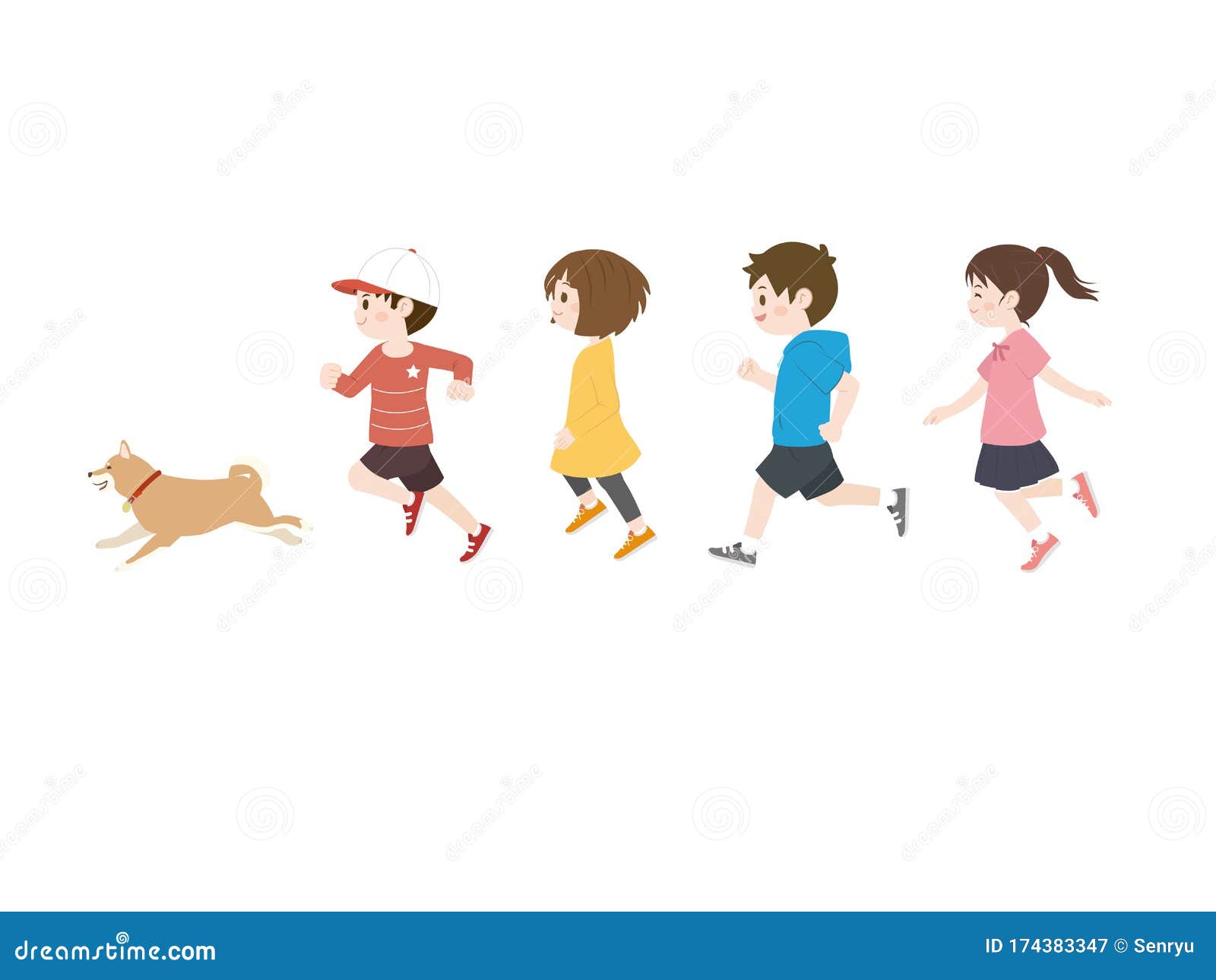 Kids running stock vector. Illustration of children - 174383347