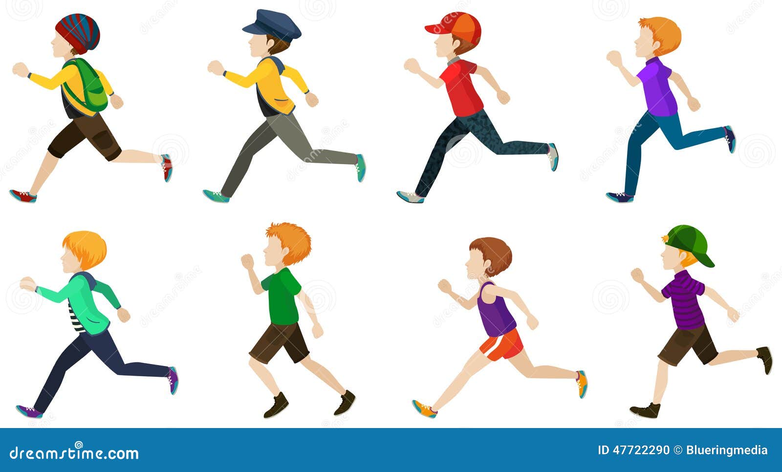 Kids running stock vector. Illustration of athlete, drawing - 47722290