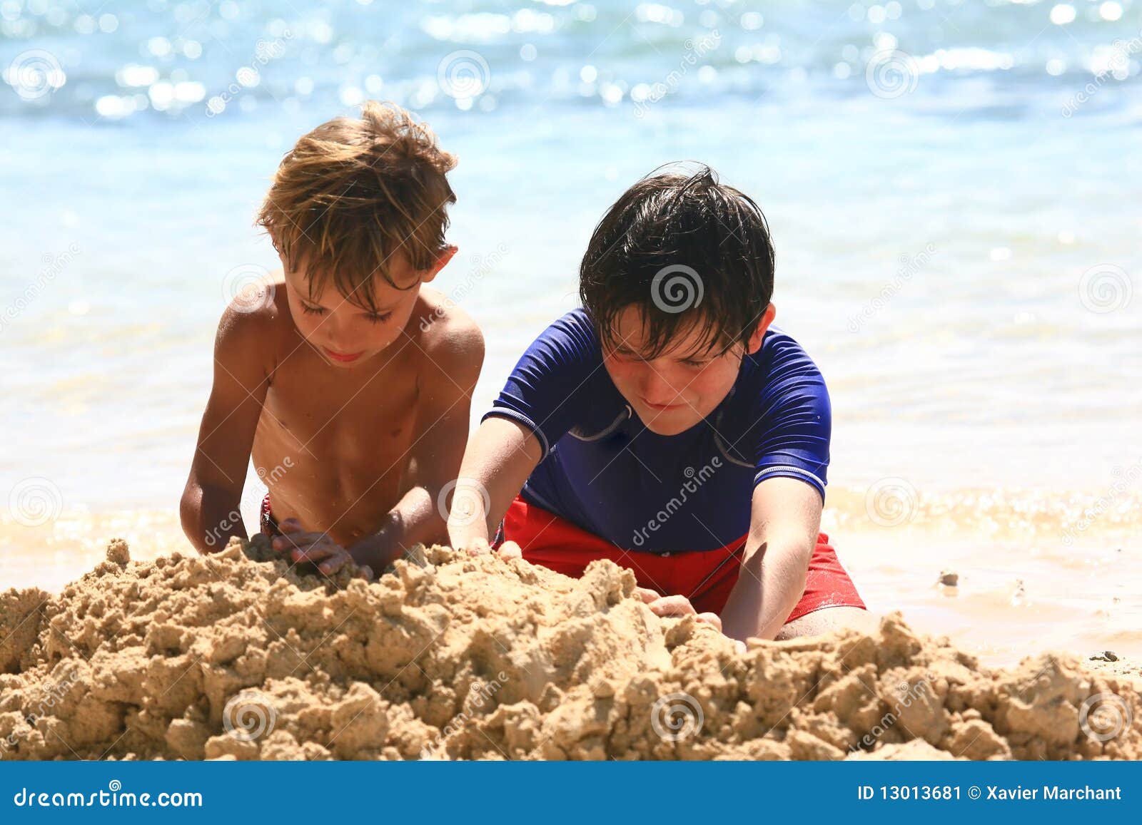 Kids in the sand stock image. Image of holidays, exotic - 13013681