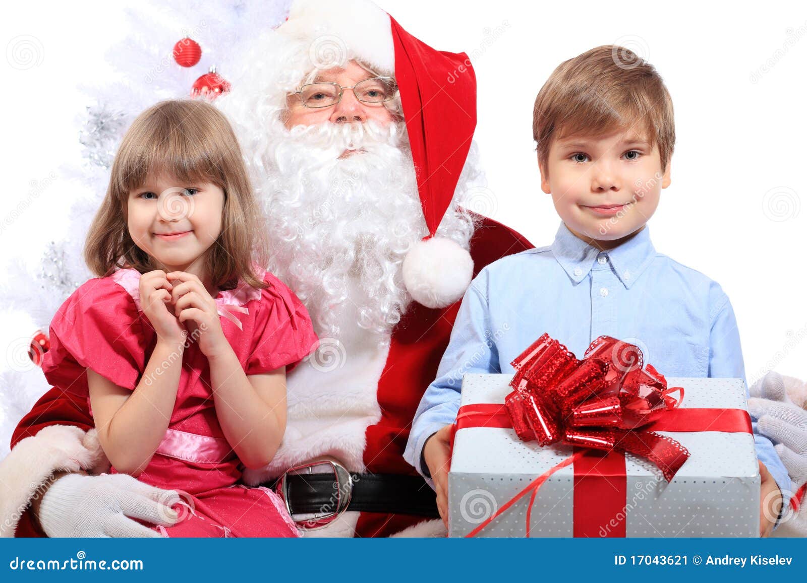 Kids and santa stock image. Image of merry, happiness - 17043621