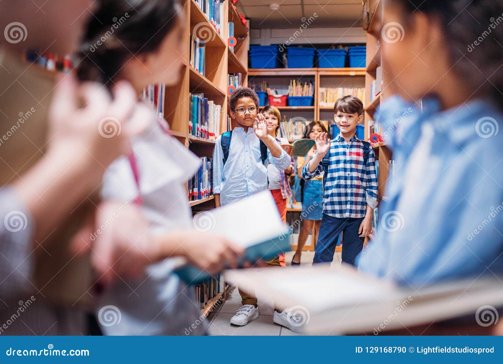 Group of multiethnic kids stock photo. Image of discovery - 129168790