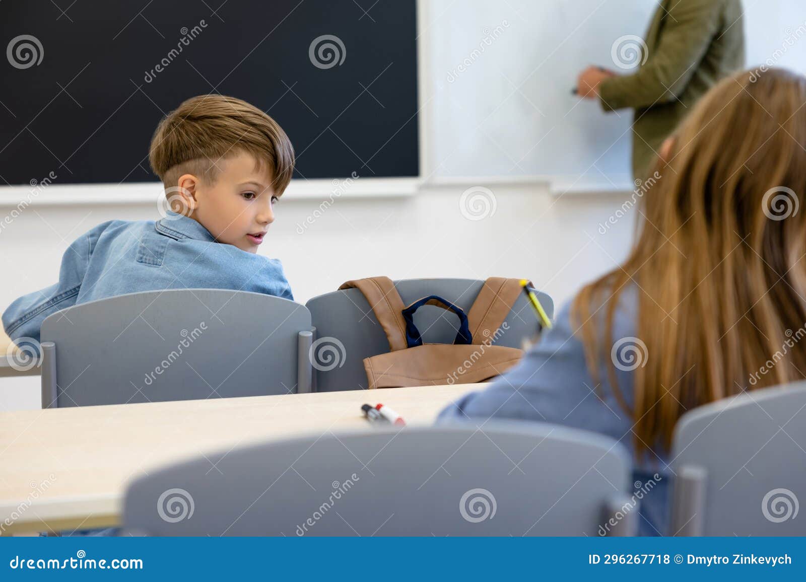Kids at School Sitting at the Lesson and Looking Involved Stock Photo ...