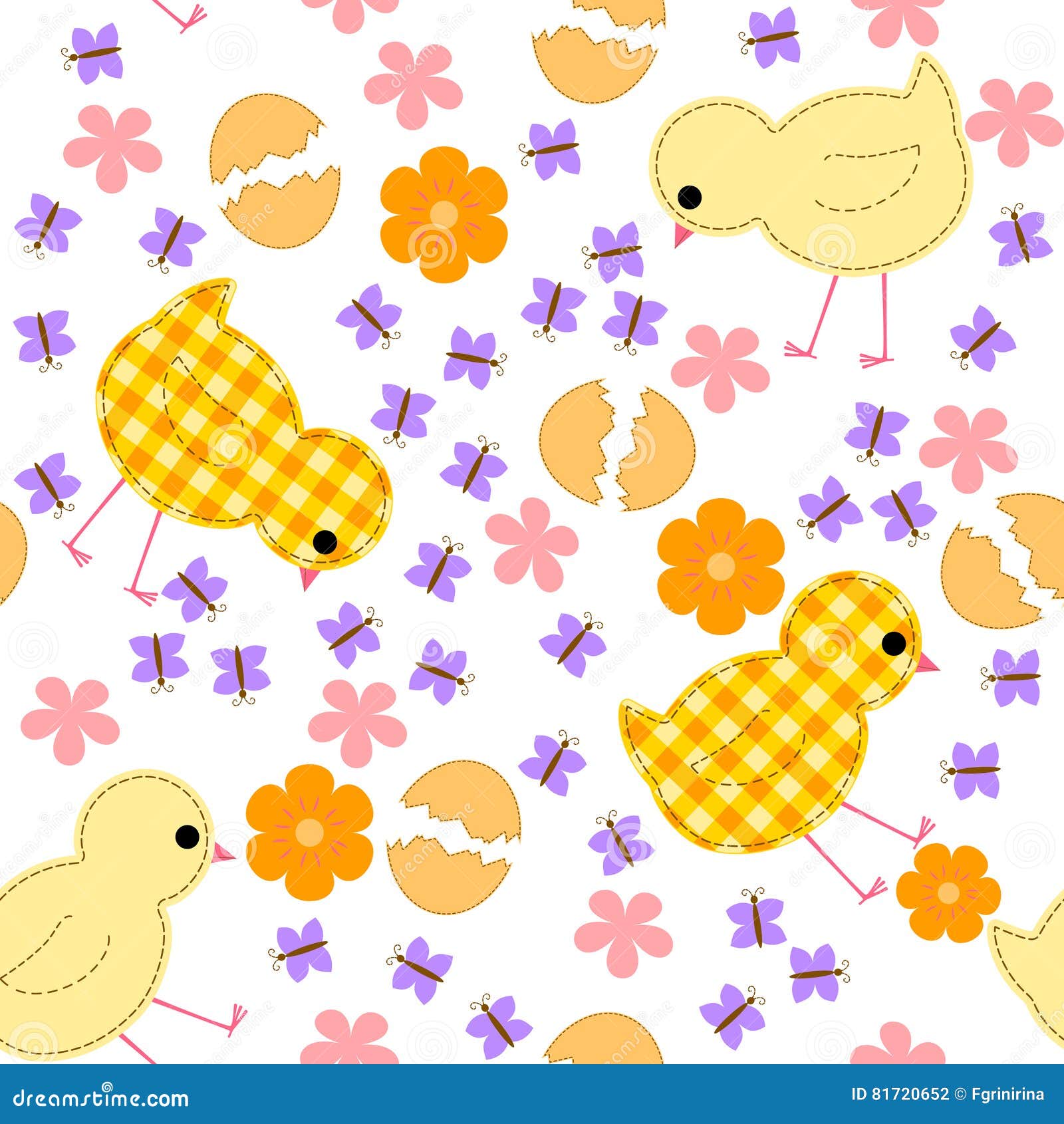 Pattern Chickens Walking And Pecking Worms Background. Chicken Pattern ...