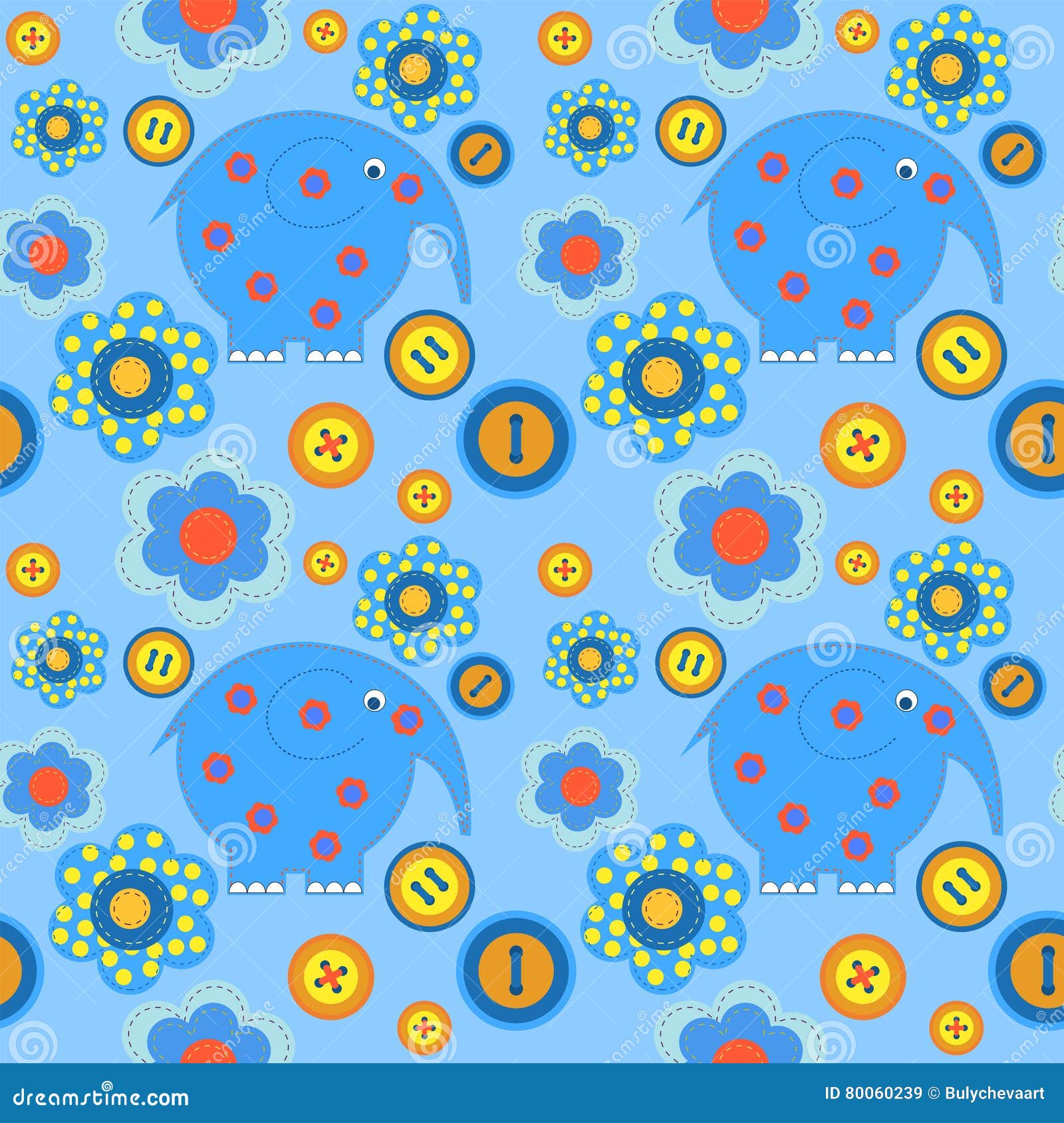 Kids Seamless Pattern with Decorative Elements Stock Vector ...