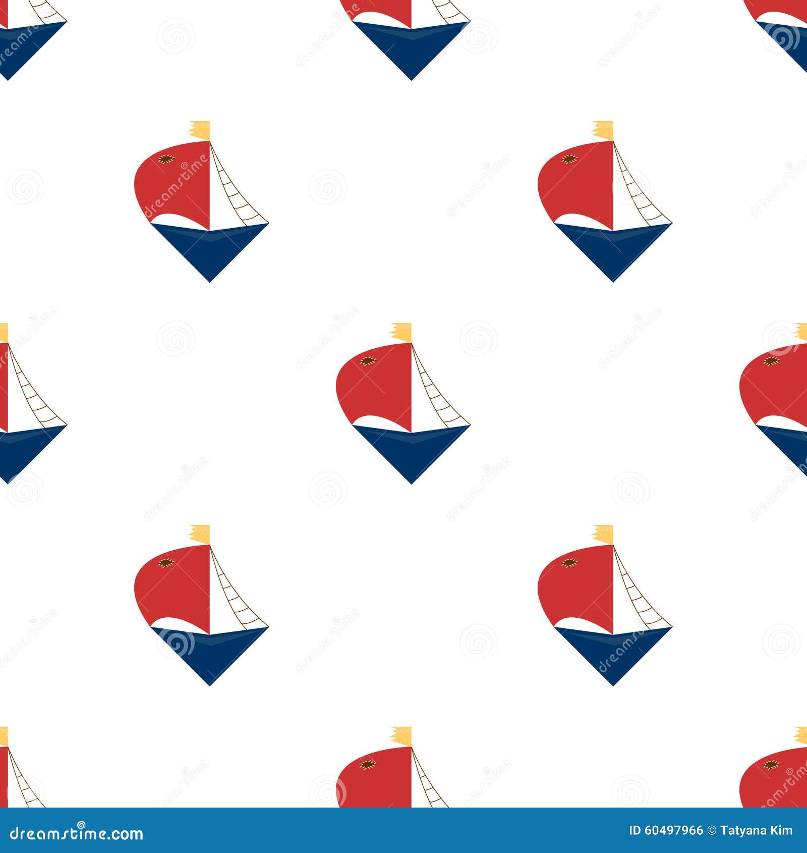 Kids Seamless Pattern with Ships Stock Illustration - Illustration of ...