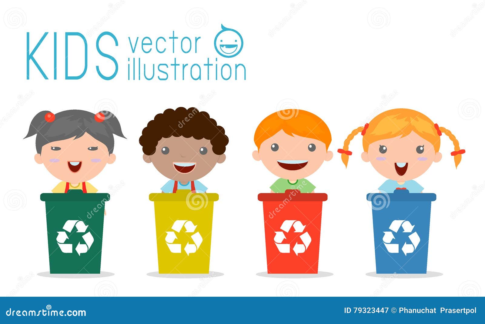 Trash Recycling Landing Page Template Set. People Sorting Garbage Into ...