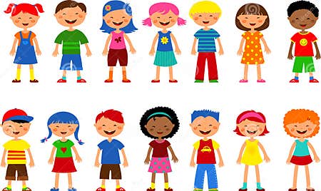 Kids - Set of Cute Illustrations, Stock Vector - Illustration of ...
