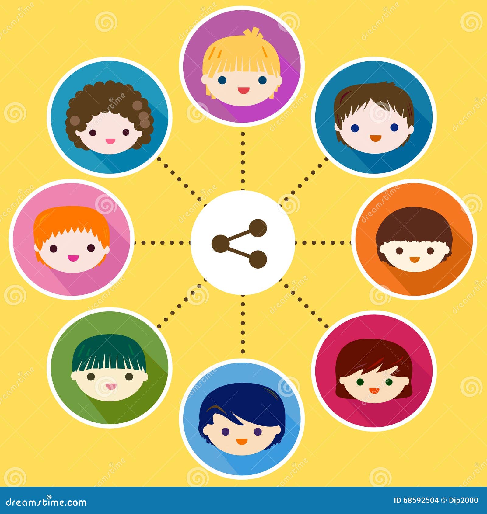 Kids share stock vector. Illustration of cartoon, cute - 68592504