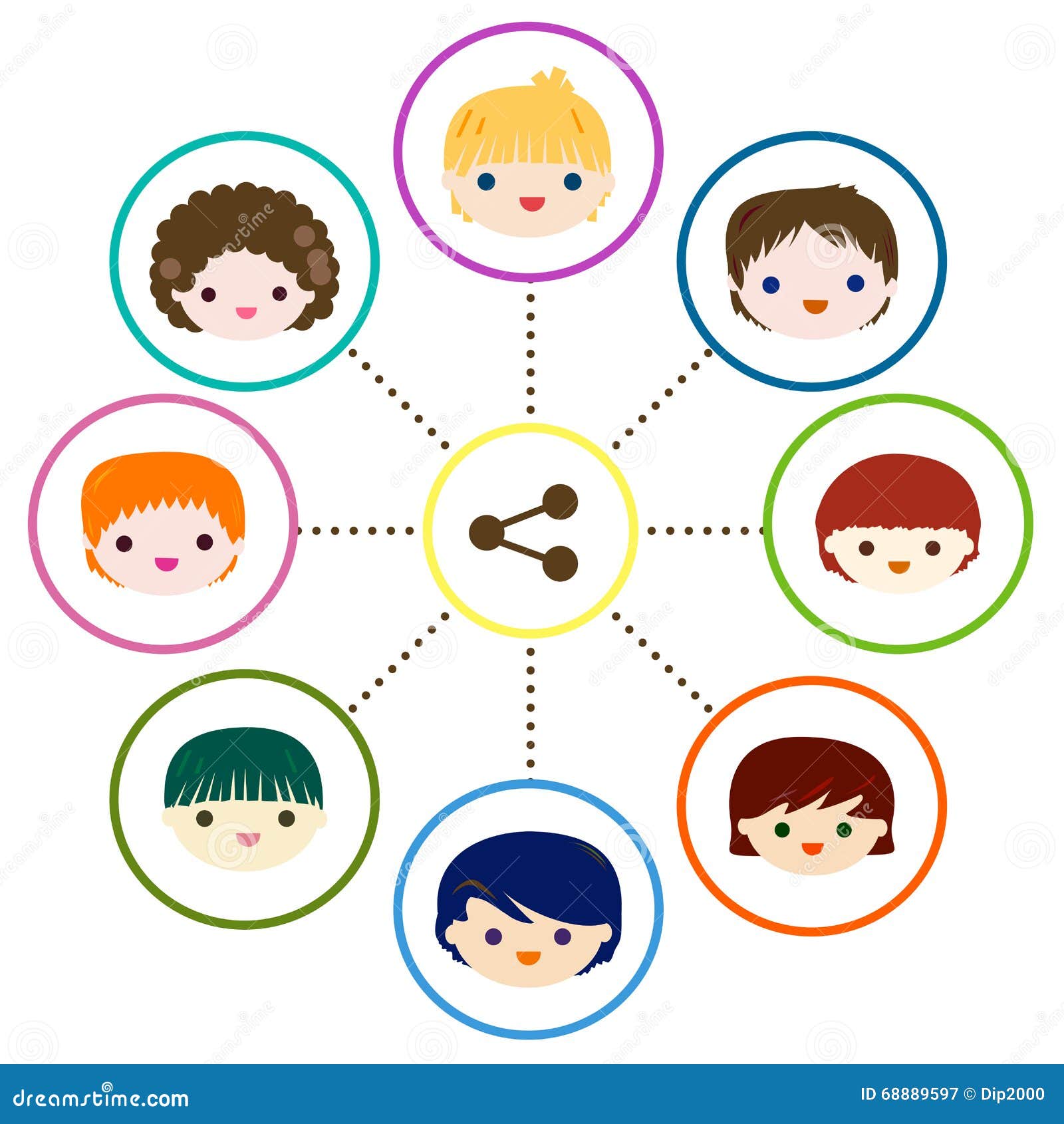 Kids share stock vector. Illustration of media, stylized - 68889597