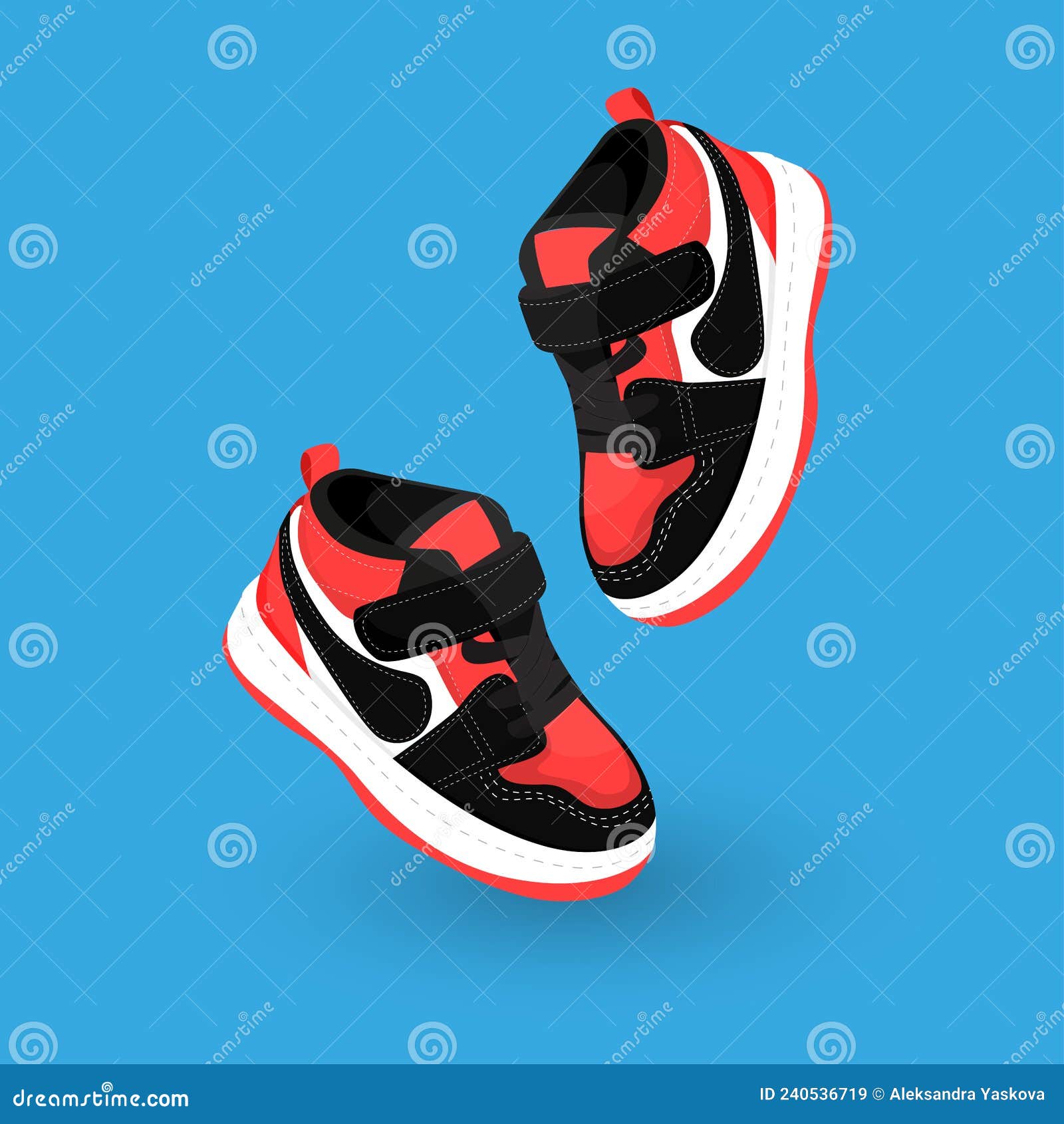 Kids Shoes. Sneaker. Trainer. Flat Design. Vector Illustration. Stock ...