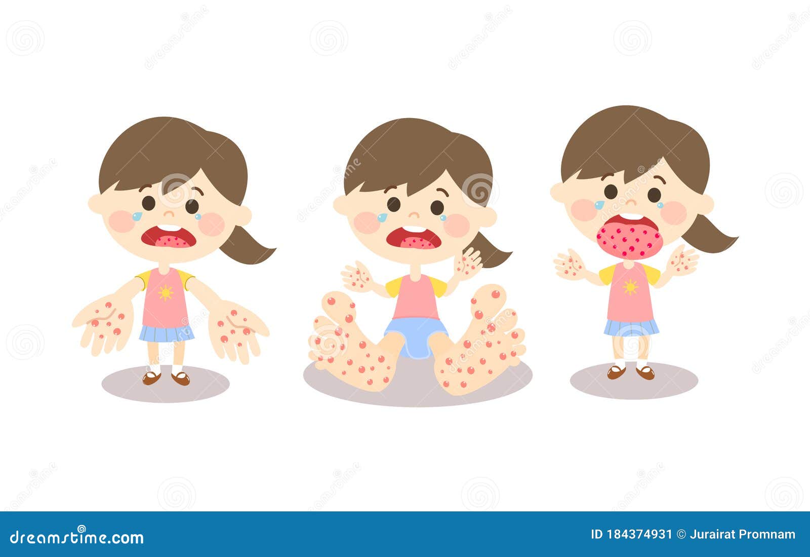 Kids Sick Vector stock vector. Illustration of bathroom - 184374931