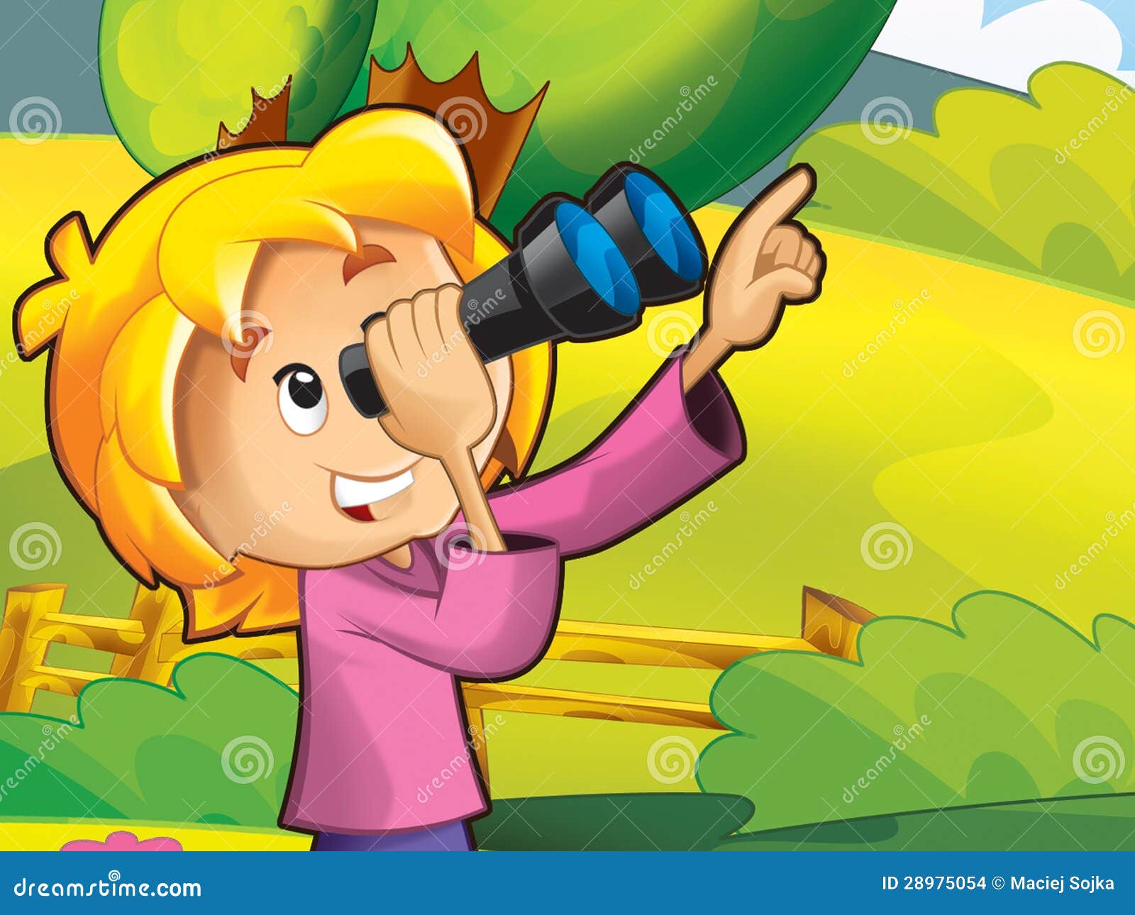 Kids sightseeing stock illustration. Illustration of park - 28975054