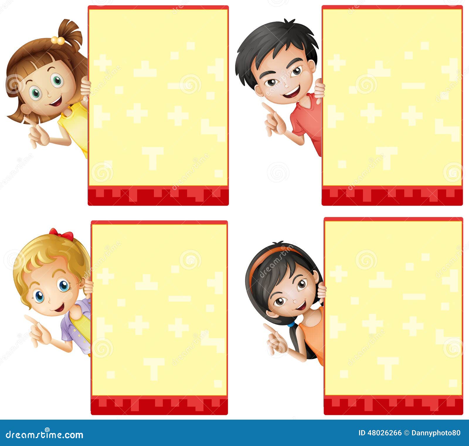Kids and signs stock vector. Illustration of paper, template - 48026266