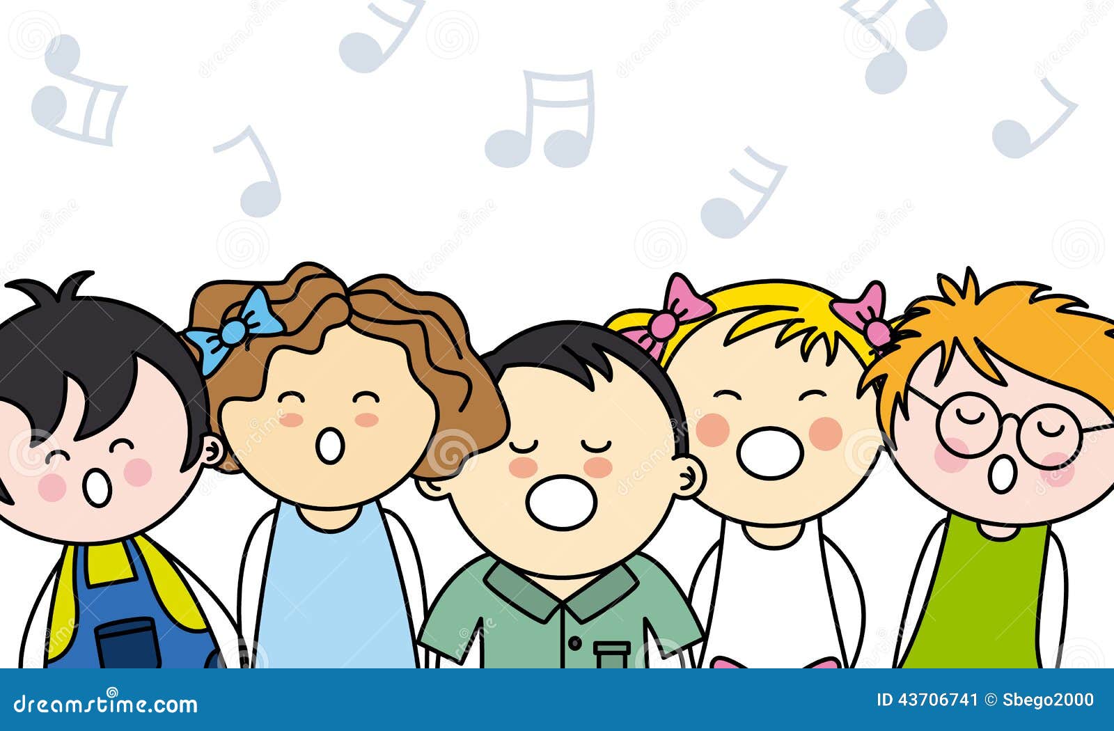Kids singing stock vector. Illustration of entertainment - 43706741