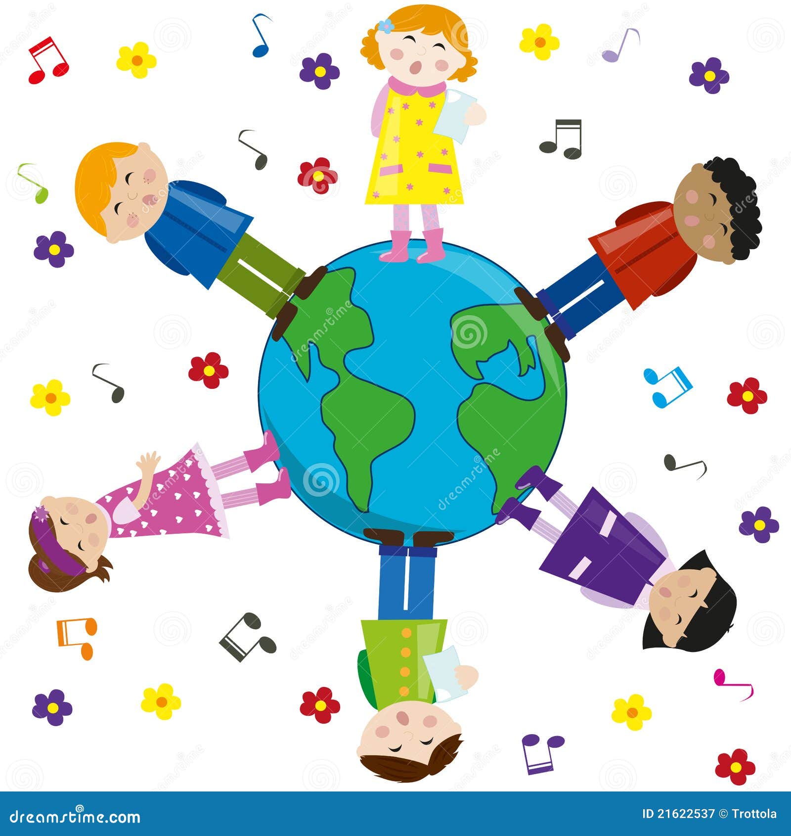 Kids Singing for Peace. Vector. Stock Vector - Illustration of love ...