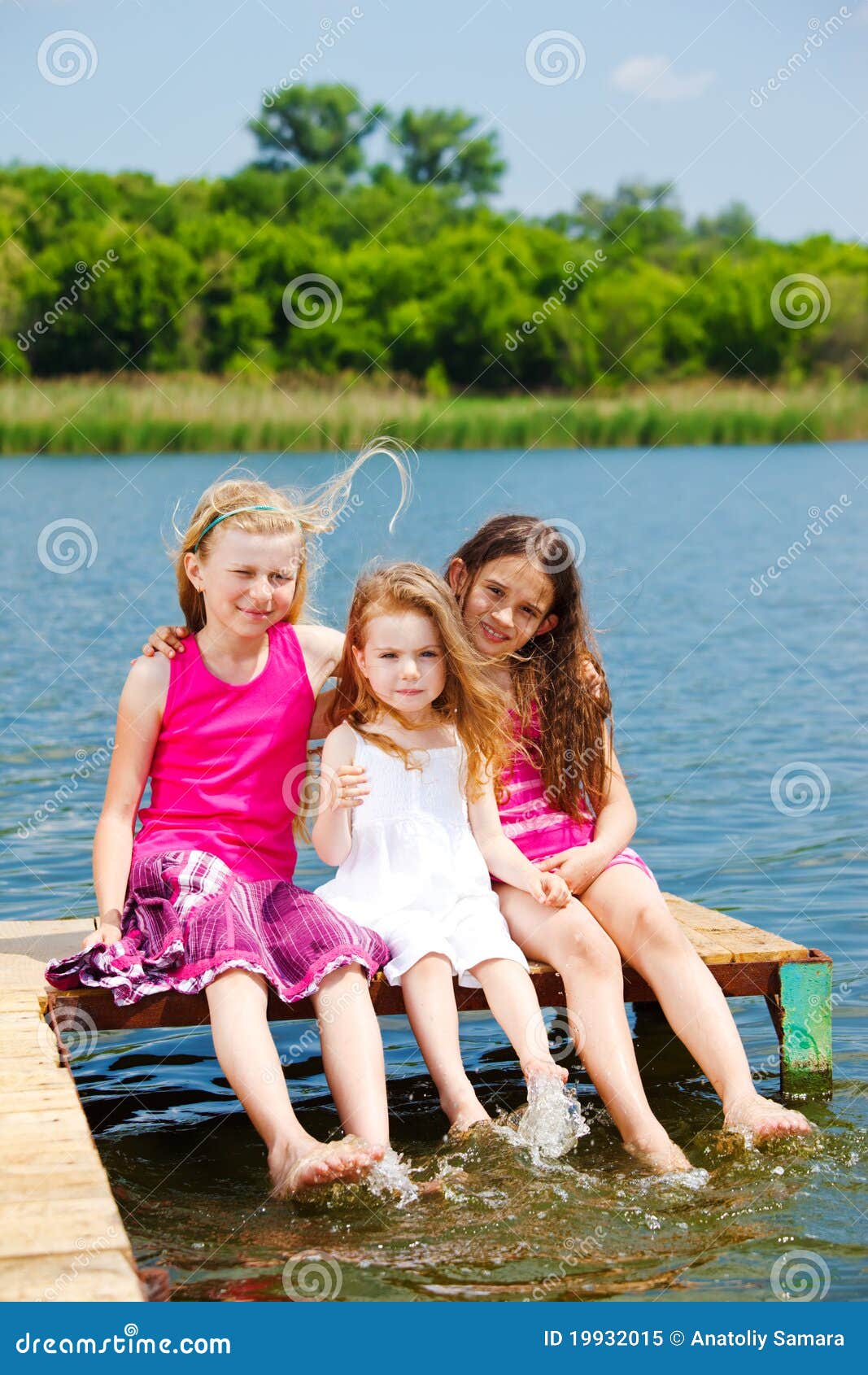 Kids sitting on bridge stock image. Image of people, preschool - 19932015