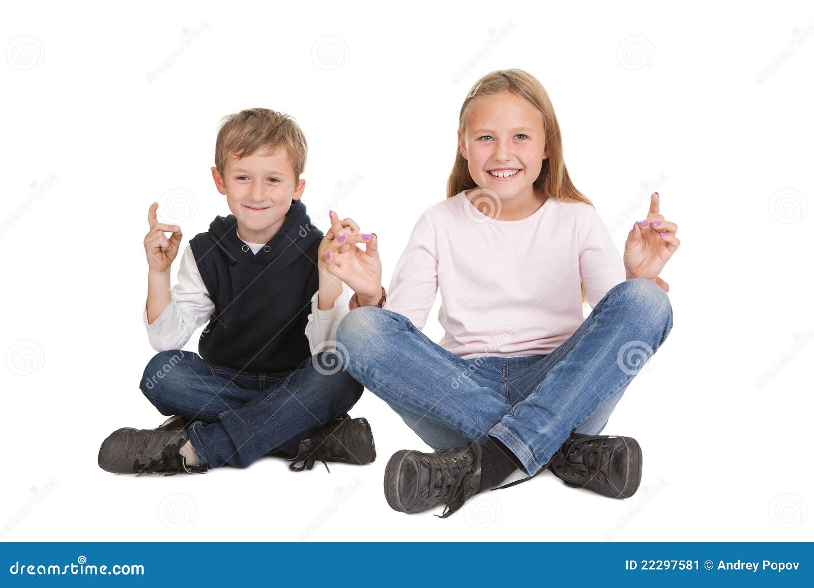 Kids Sitting in Yoga Position Stock Image - Image of relaxed ...