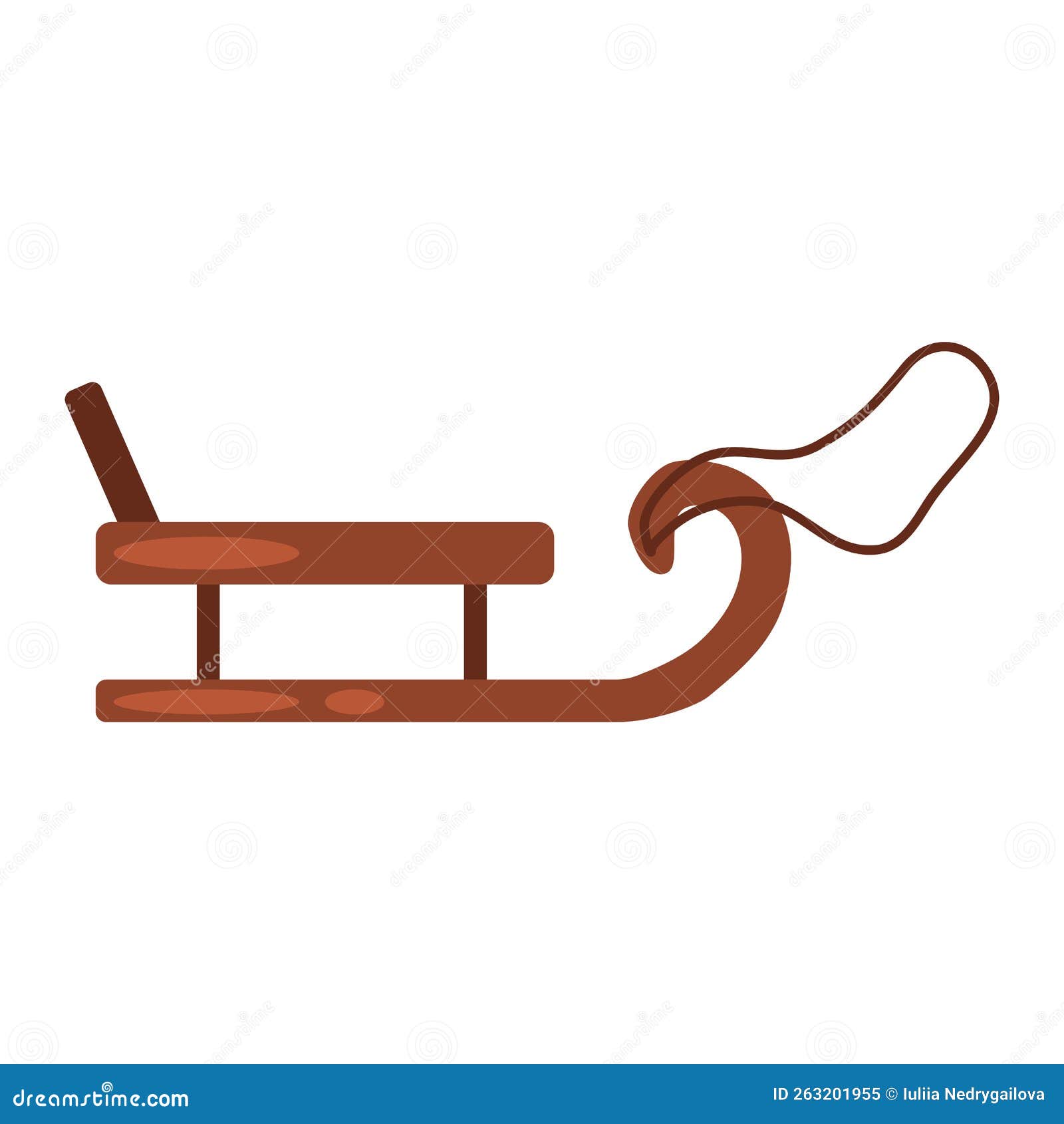 Kids Sled, Design Element for Winter Holidays, Seasonal Winter Activity ...