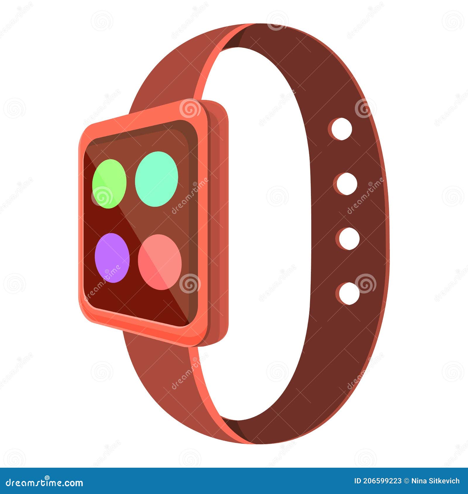 Kids Smartwatch Icon, Cartoon Style Stock Illustration - Illustration ...