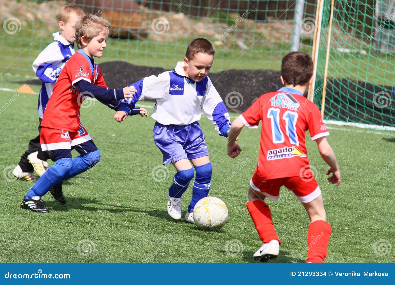 Kids soccer match editorial stock image. Image of sporting - 21293334