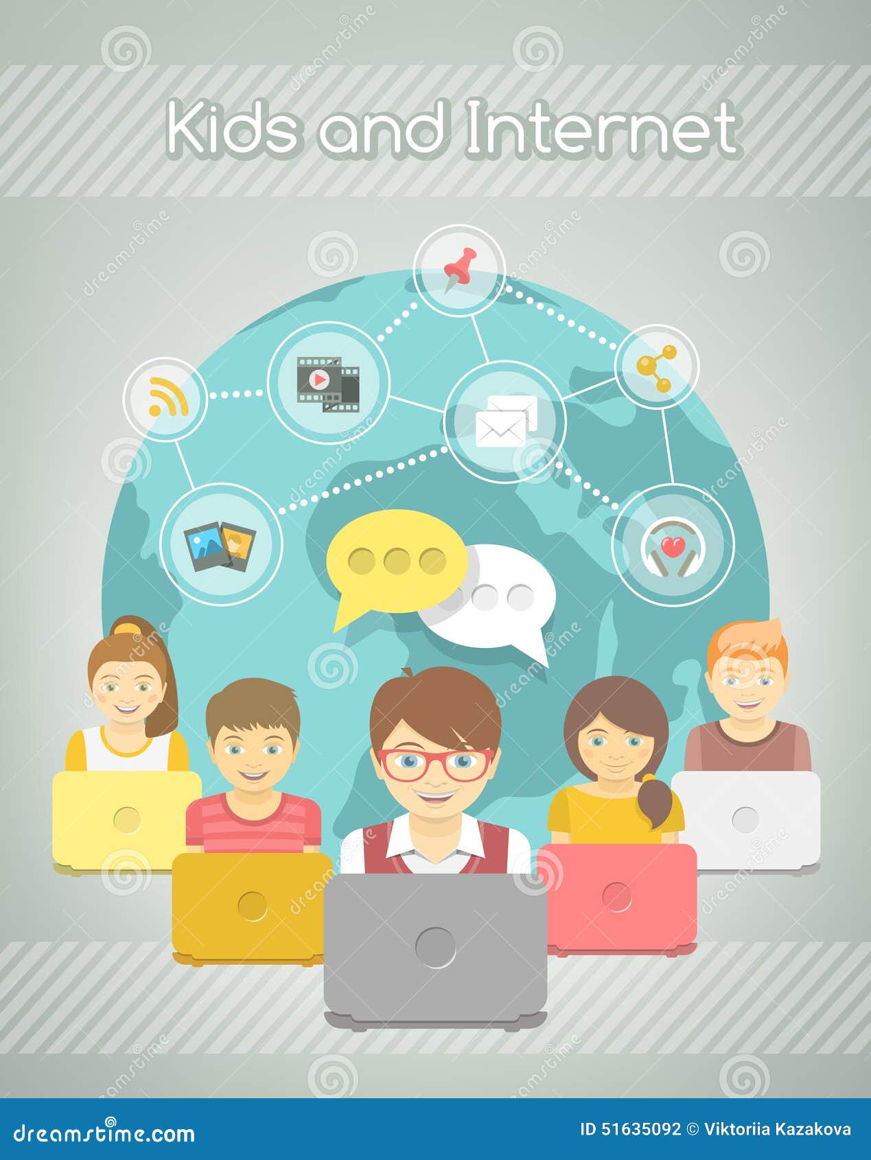 Safety Internet Kids Stock Illustrations – 256 Safety Internet Kids ...