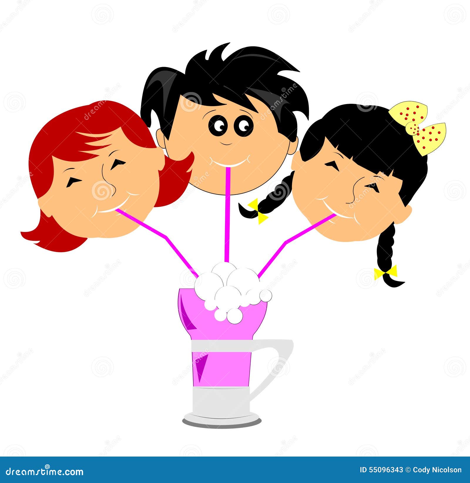 3 kids on a soda float stock illustration. Illustration of conceptual ...