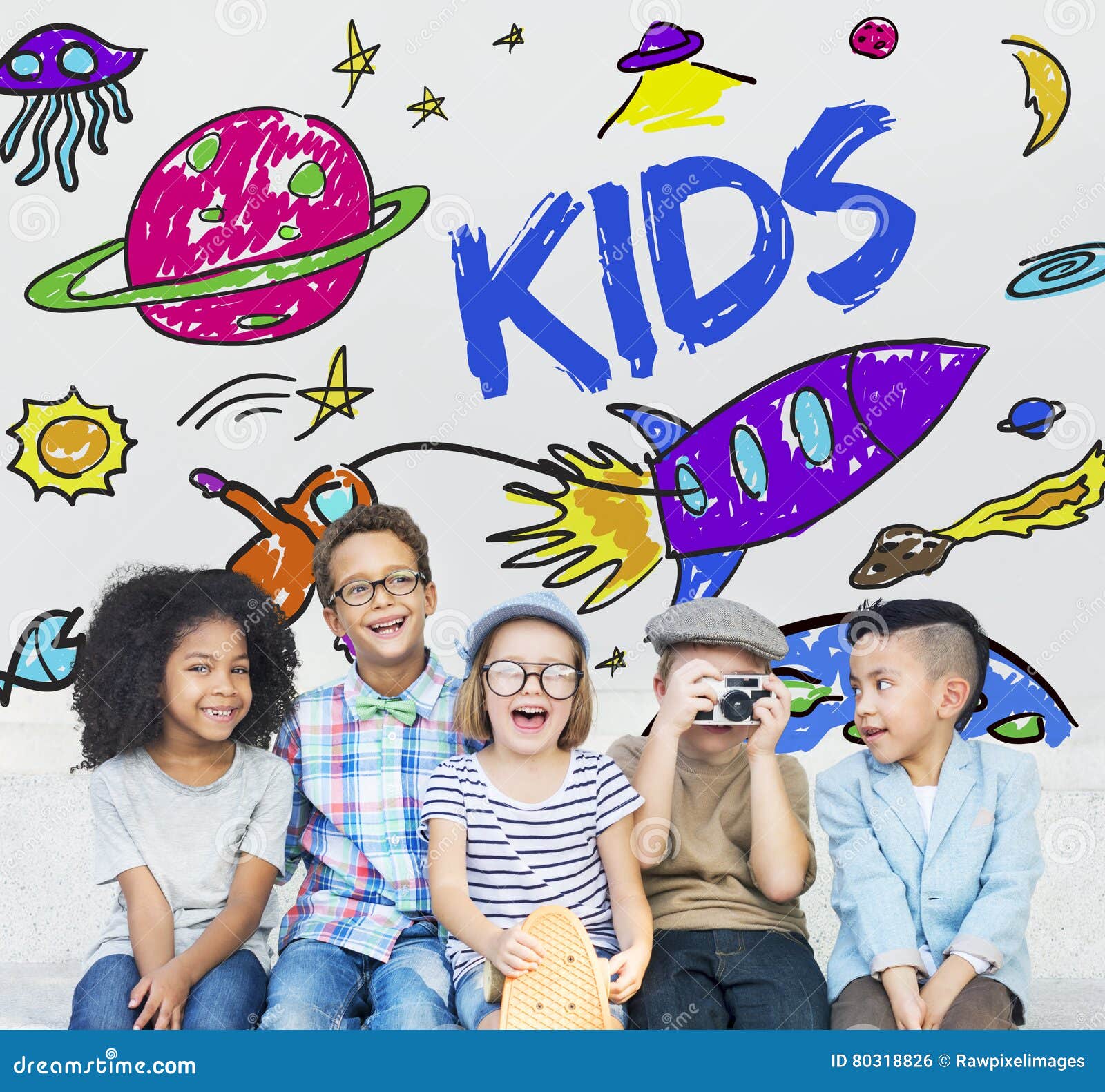 Kids Space Rocket Planet Graphic Concept Stock Photo - Image of leisure ...