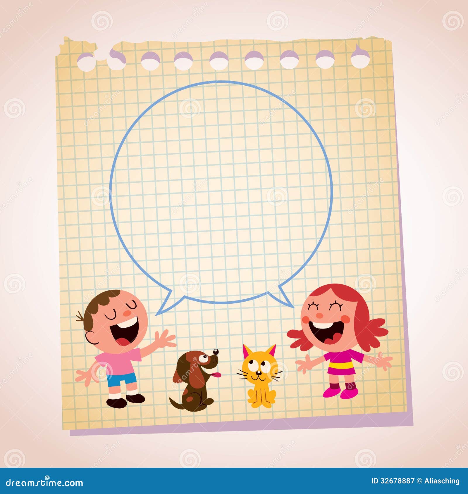 Kids Speech Bubble Note Paper Cartoon Illustration Stock Vector ...