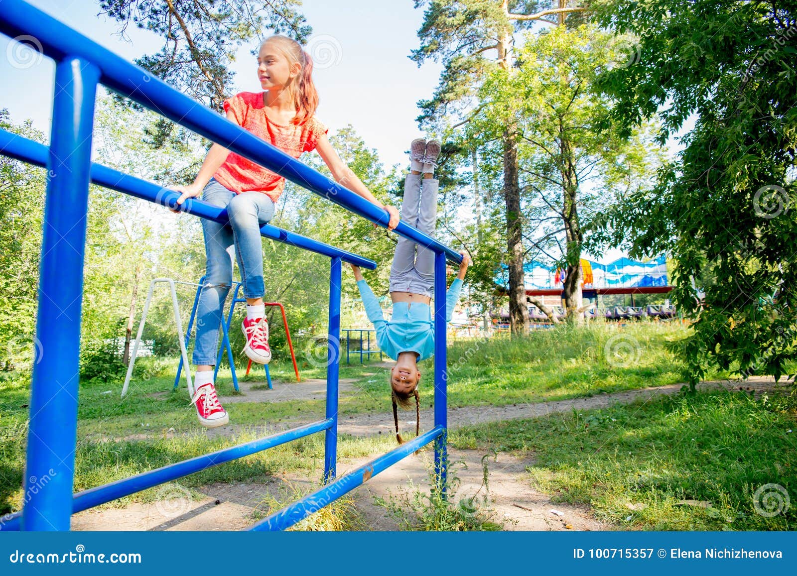 Kids on playground stock image. Image of happy, group - 100715357
