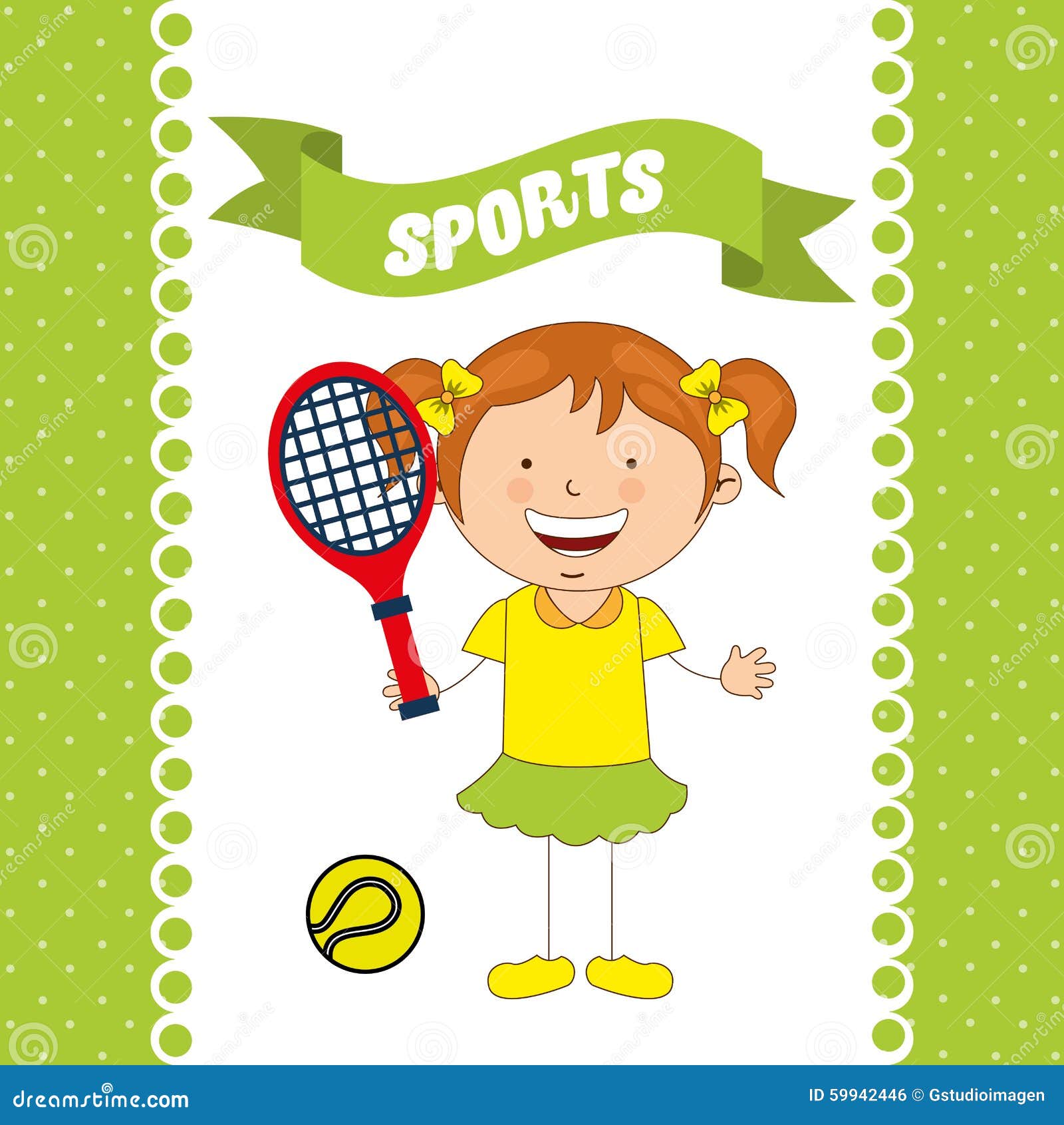 Kids sports stock vector. Illustration of racket, background - 59942446