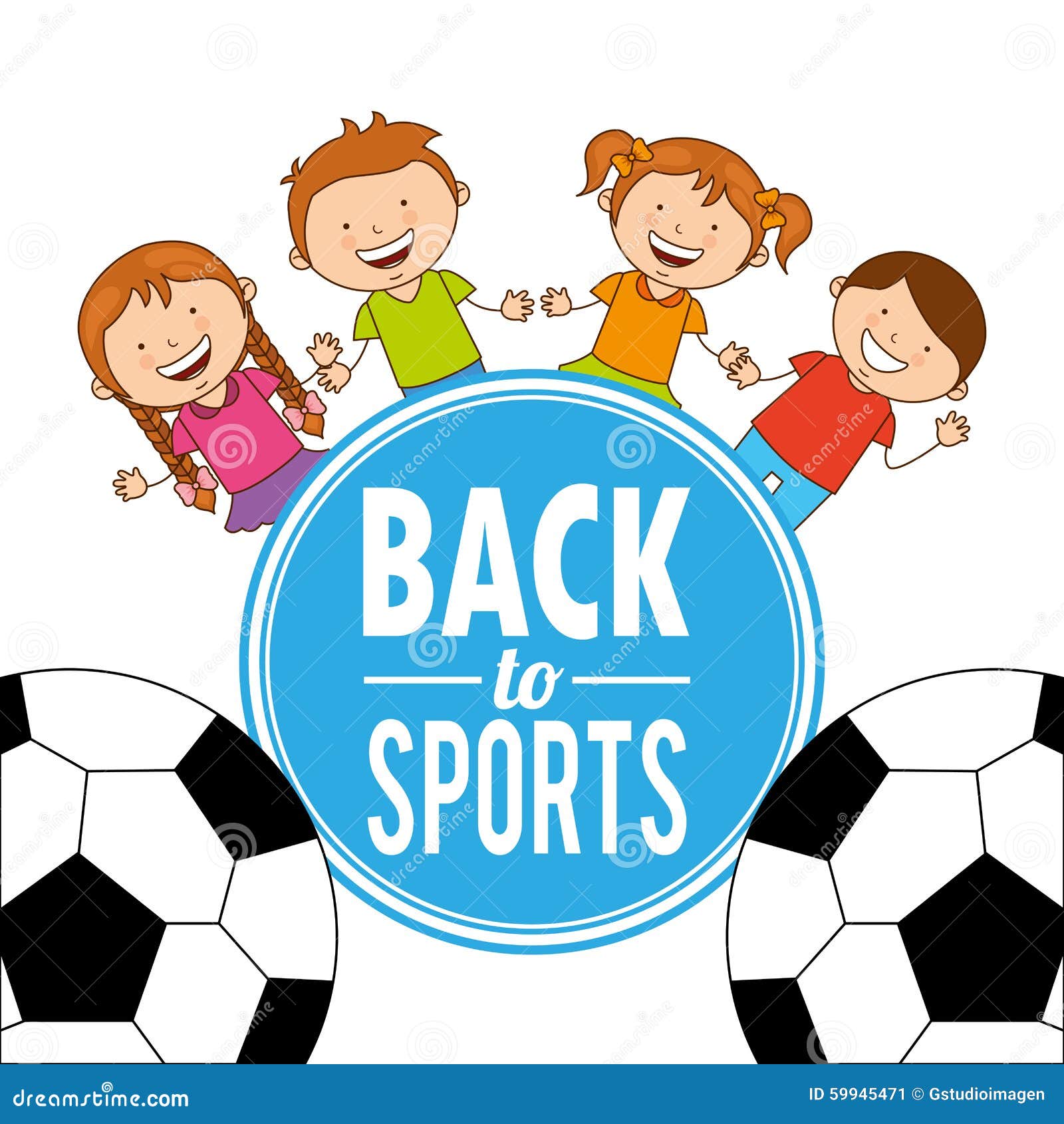 Kids sports stock vector. Illustration of cartoon, vector - 59945471
