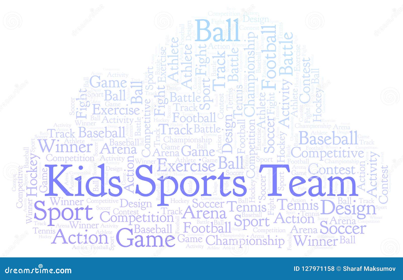 Kids Sports Team Word Cloud. Stock Illustration - Illustration of ...