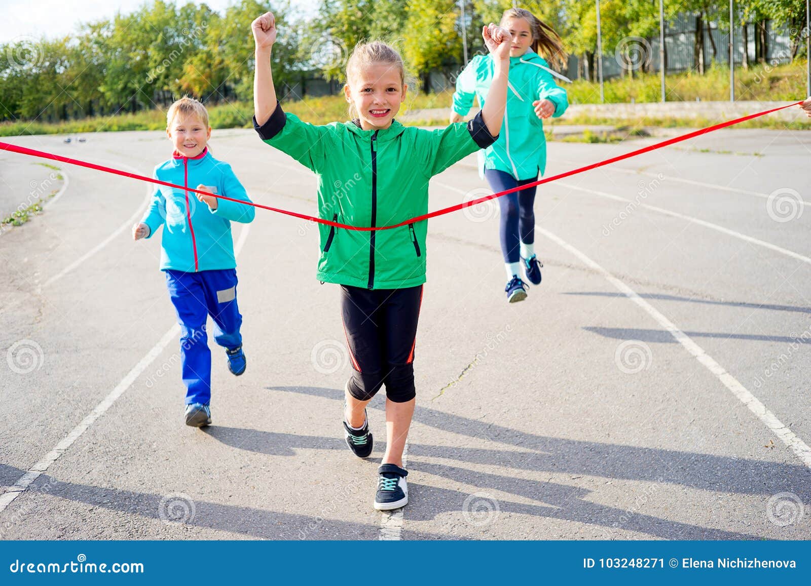 Kids on a stadium stock image. Image of sport, active - 103248271