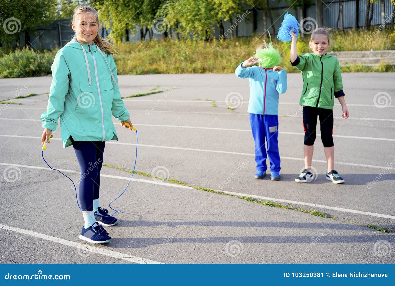 Kids on a stadium stock image. Image of activity, athlete - 103250381
