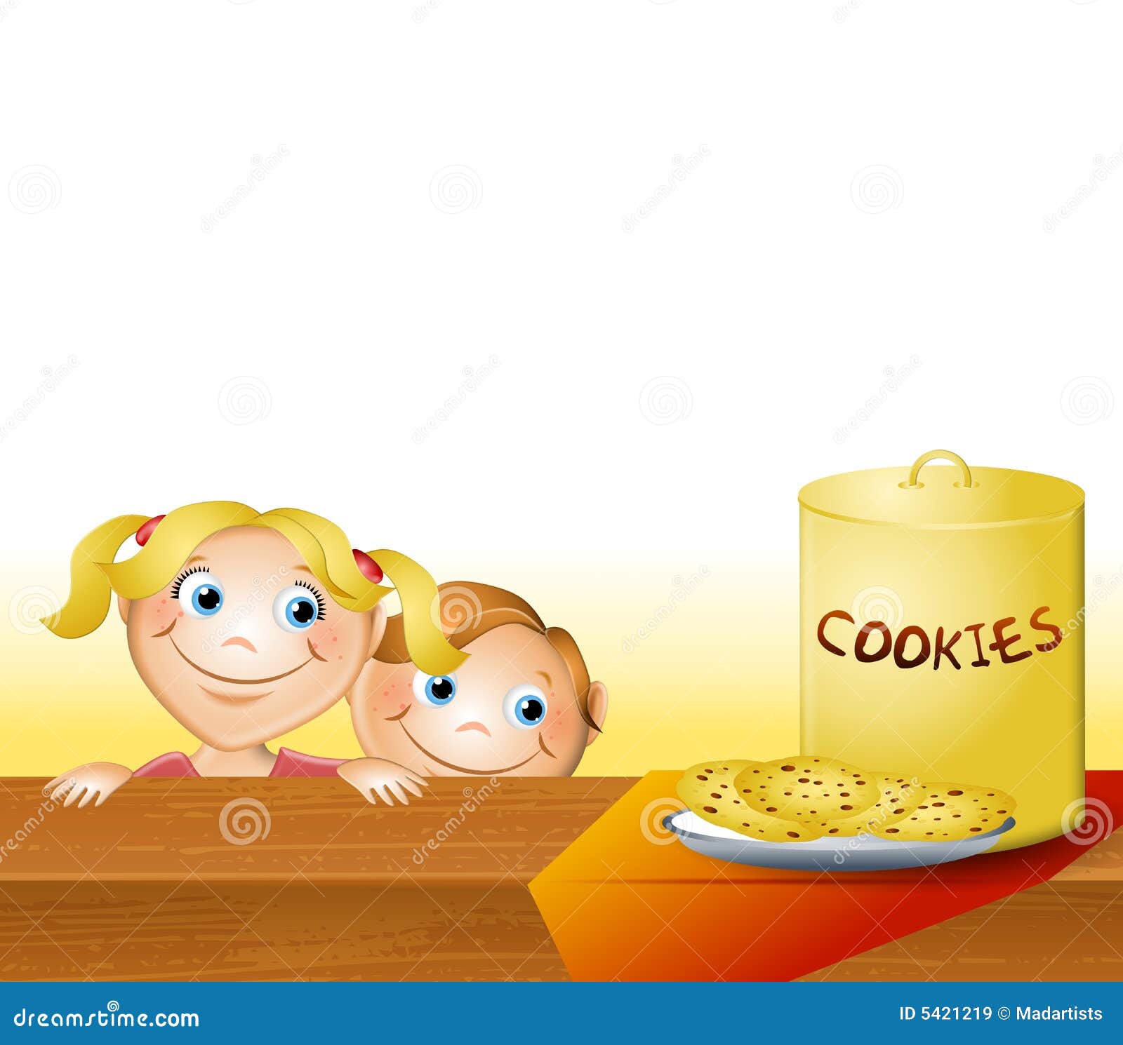 Kids Stealing Cookies stock illustration. Illustration of cartoons ...